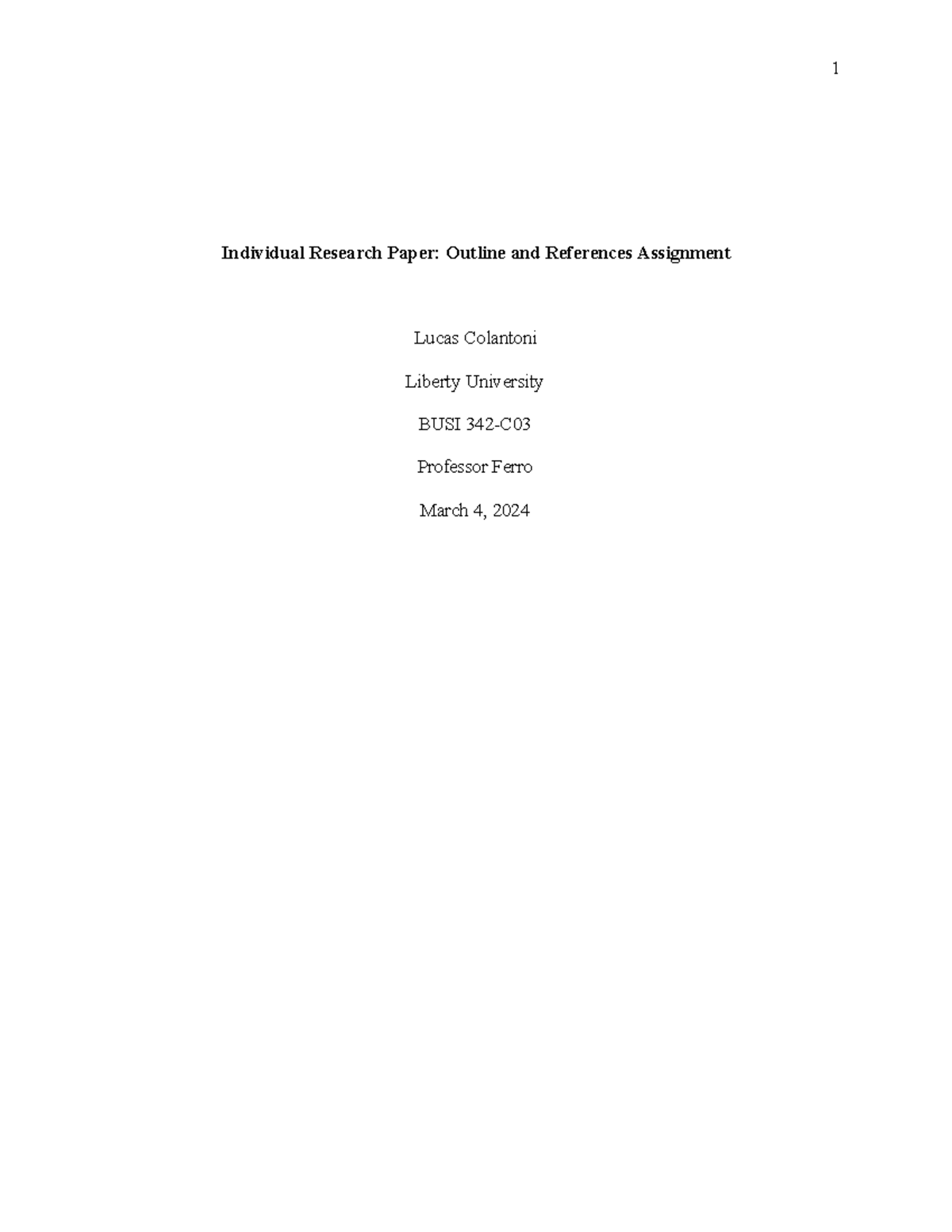 BUSI 342-C: Individual Research Paper Outline & References on Employee ...
