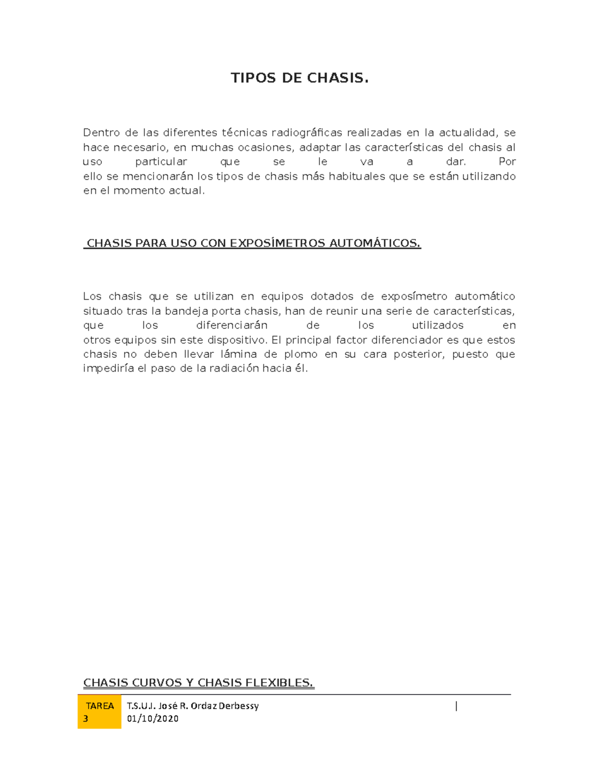 Tipos de Chasis en Radiografía - Apuntes 1 T.S.U.I. - Studocu