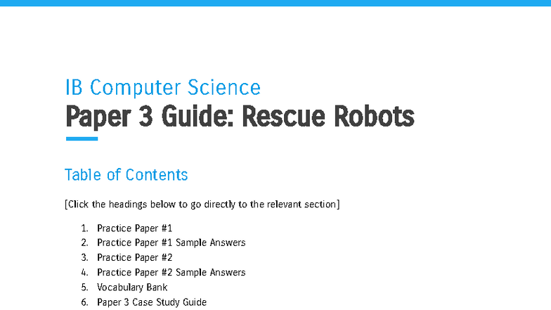 IBCS HL Paper 3 Guide 2024: Rescue Robots and vSLAM Techniques - Studocu