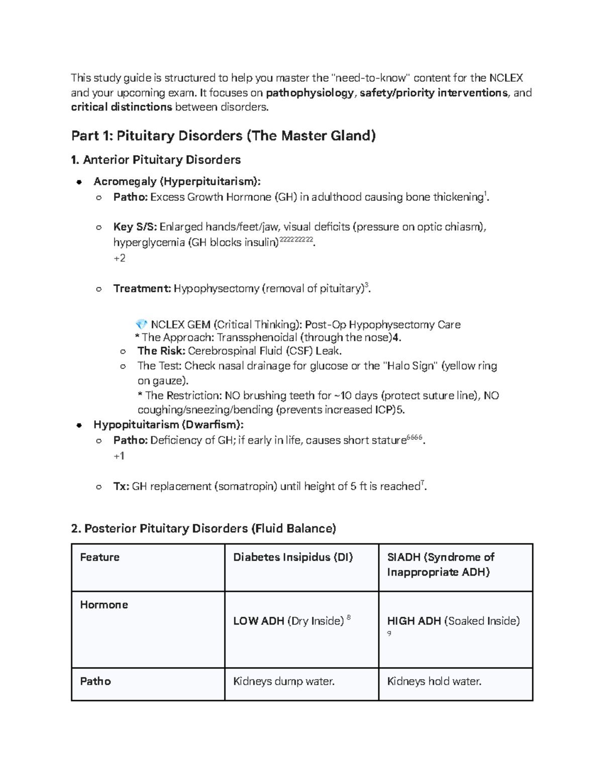 Endo 47, 48, 49: NCLEX Study Guide on Endocrine Disorders - Studocu