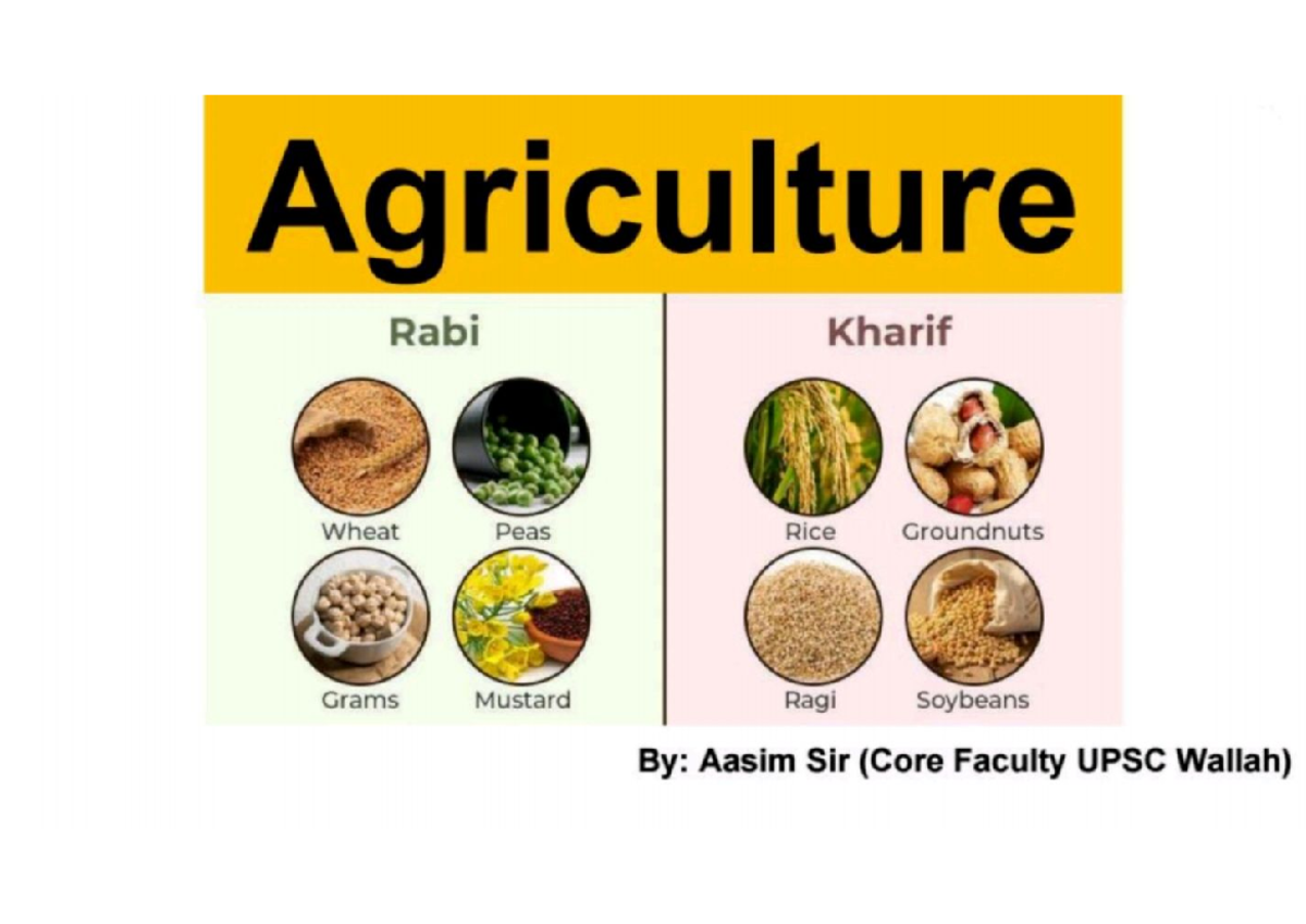 Agriculture 10GEO - Detailed Class Notes on Rabi & Kharif Crops - Studocu