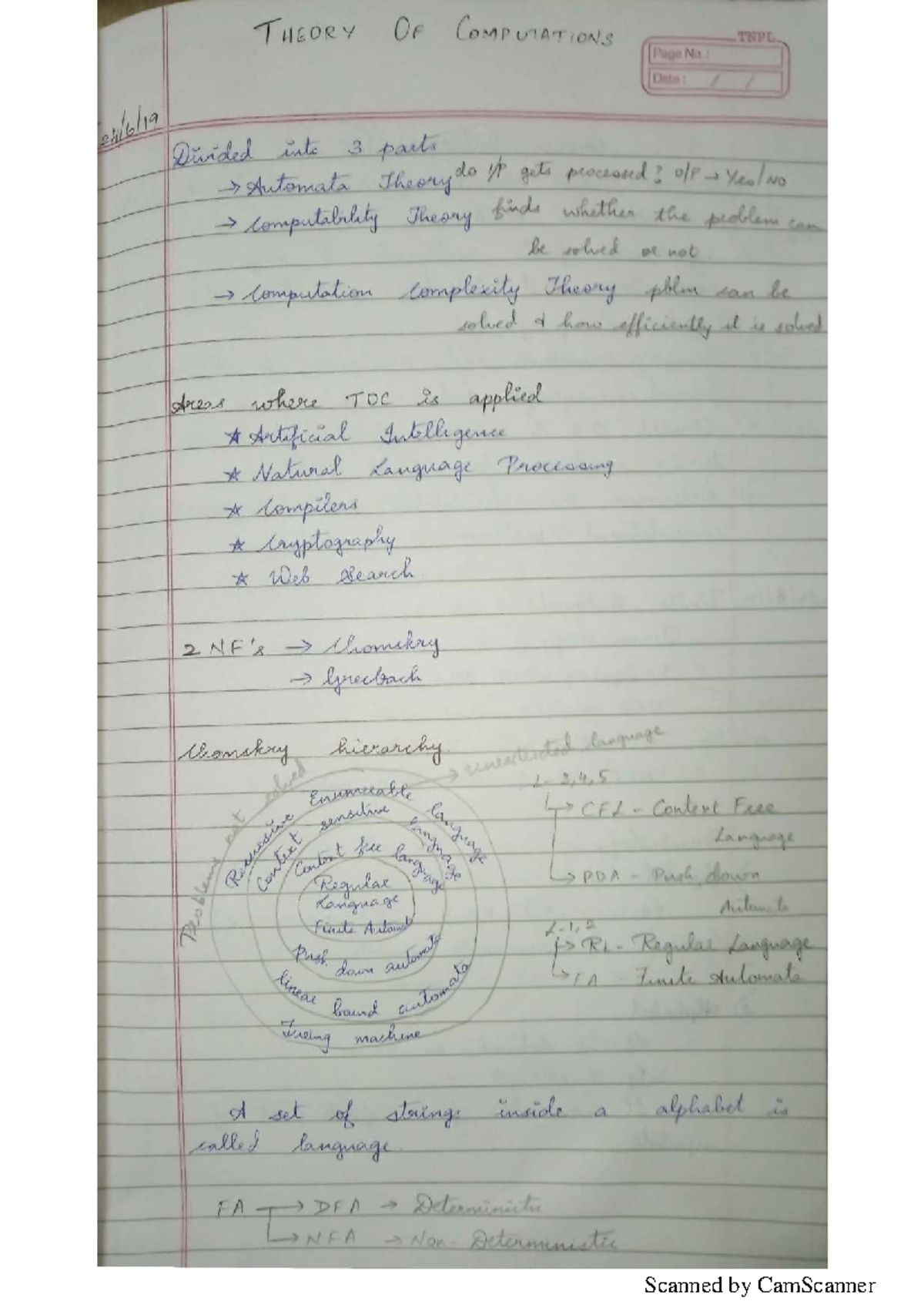 TOC Notes for CSD Course: Automata, Computability & Complexity - Studocu