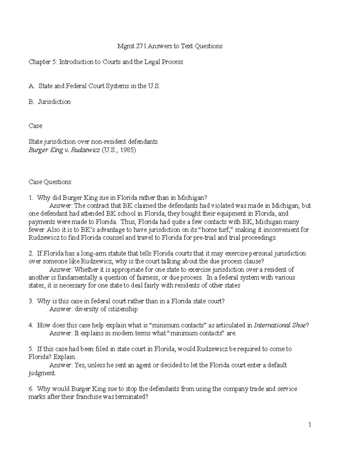 Mgmt 271 Chapter 8 - Mgmt 271 Answers to Text Questions Chapter 8 ...