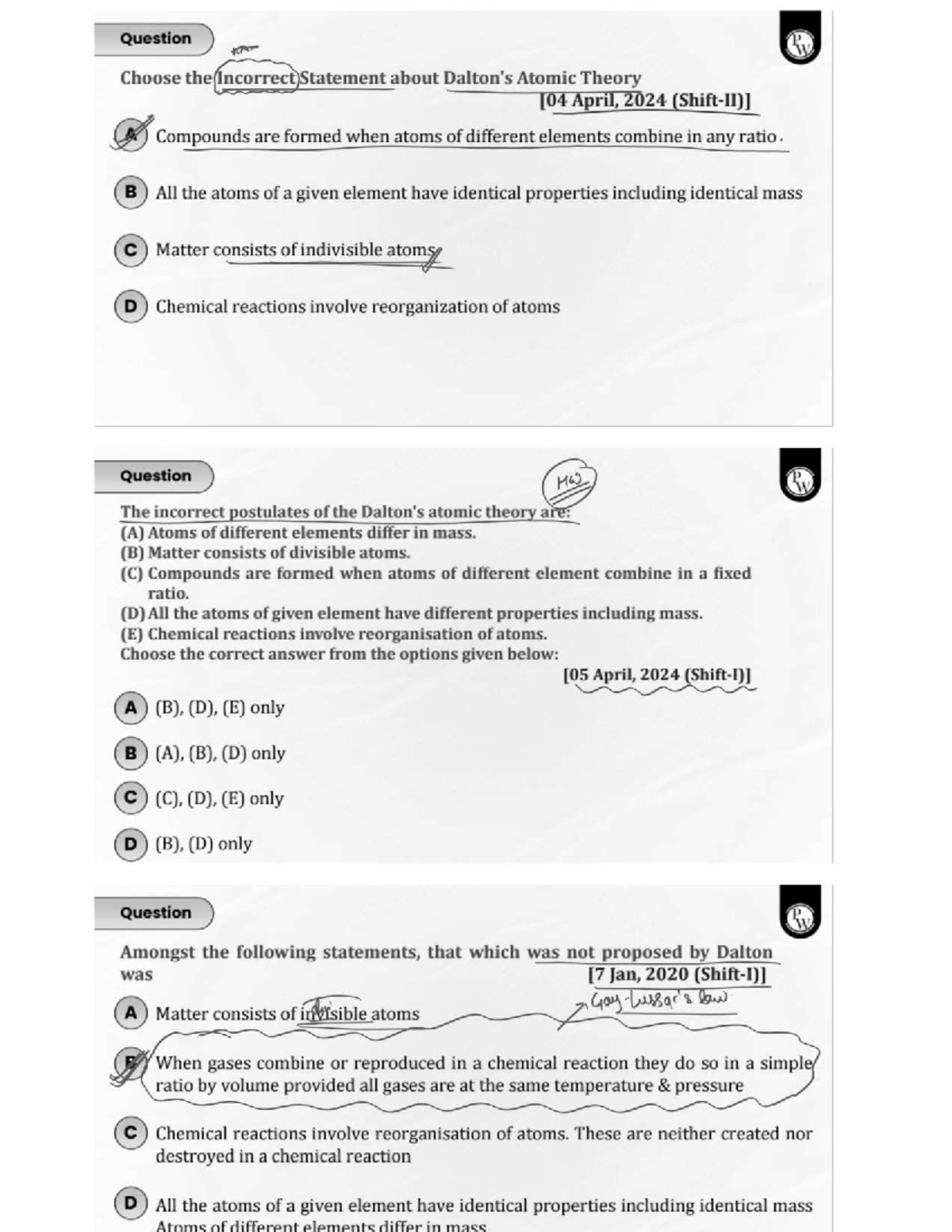 Atomic Theory Questions and Answers - CHEM 101 - Studocu