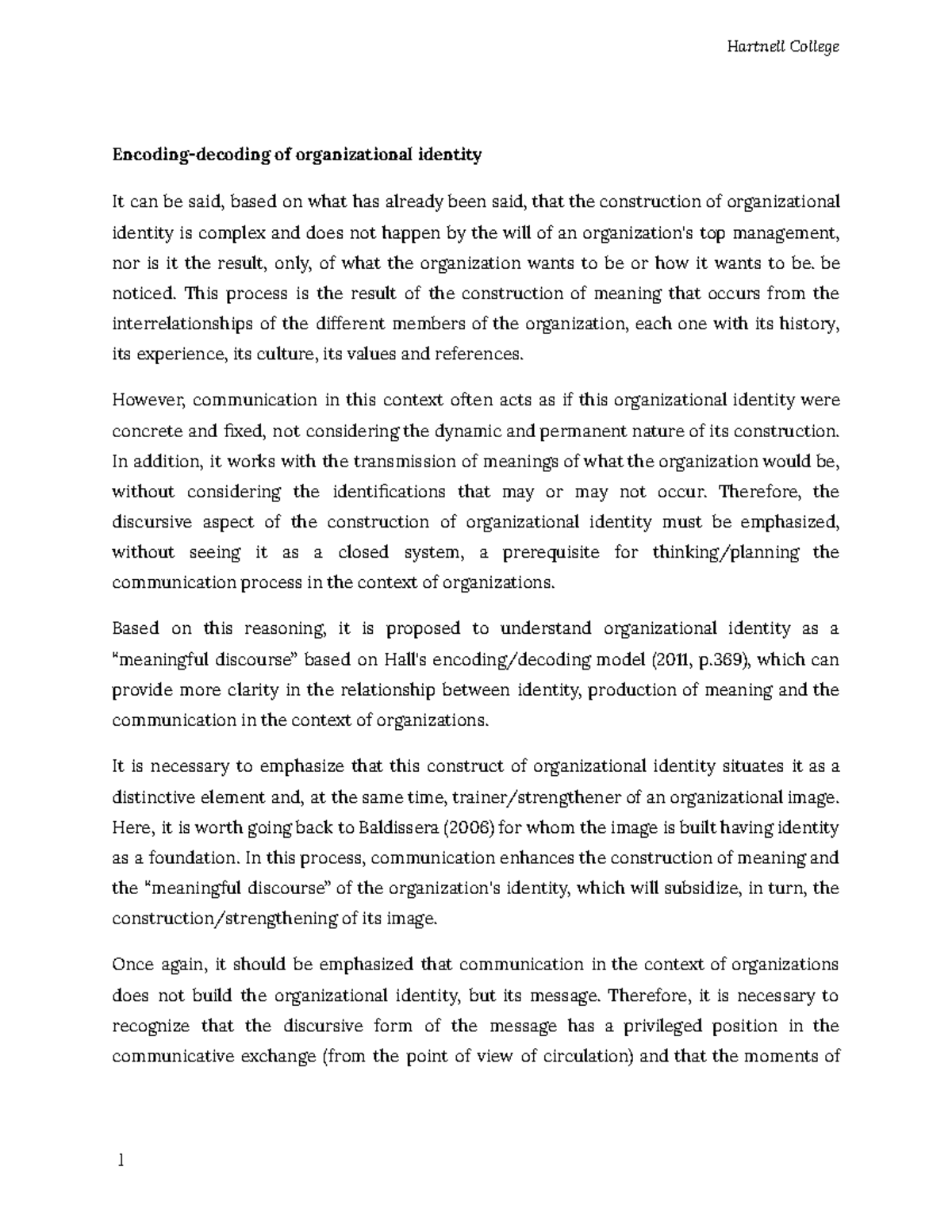 Understanding Organizational Identity: An Encoding-Decoding Approach ...