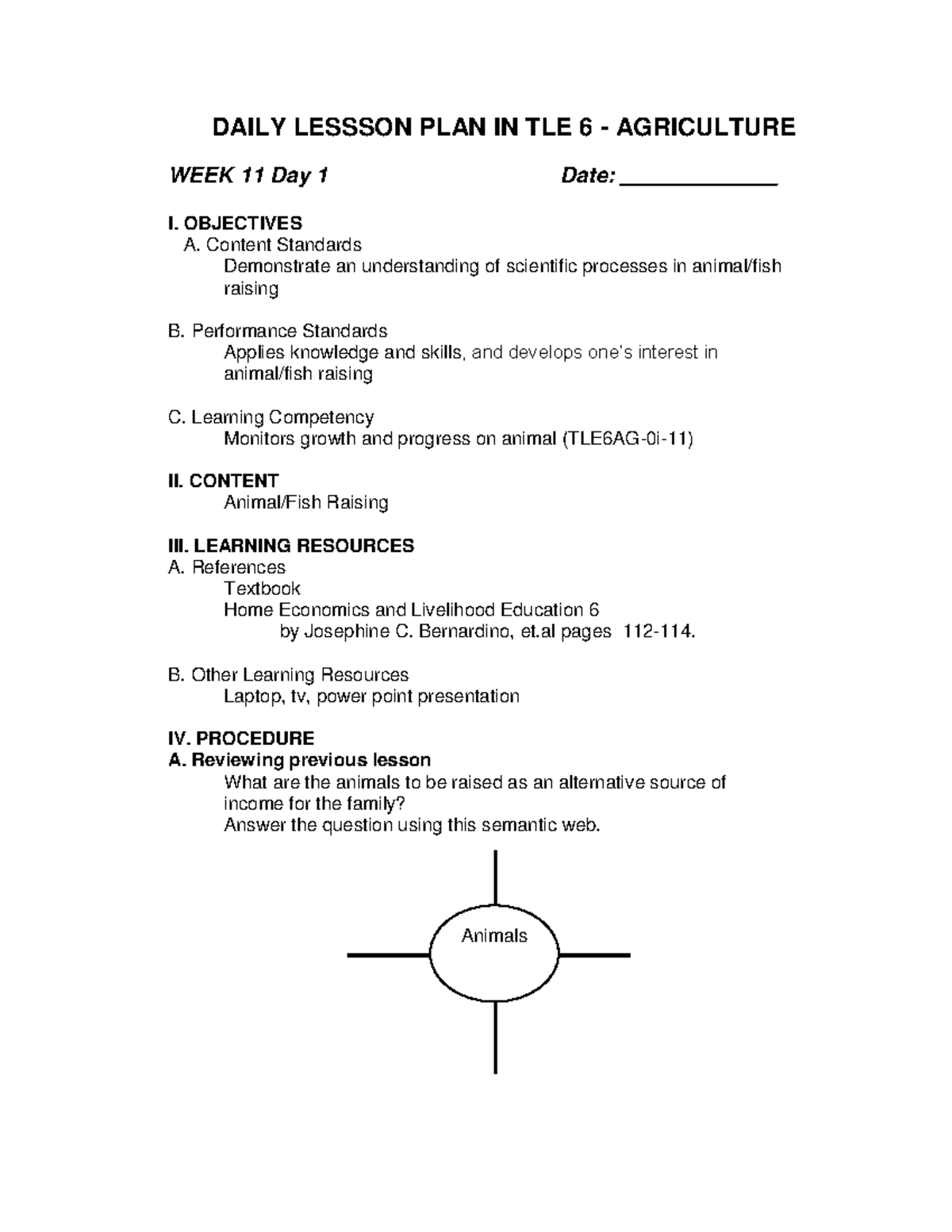 Grade 6 DLP TLE Agriculture - Daily Plan for Week 11 - Studocu