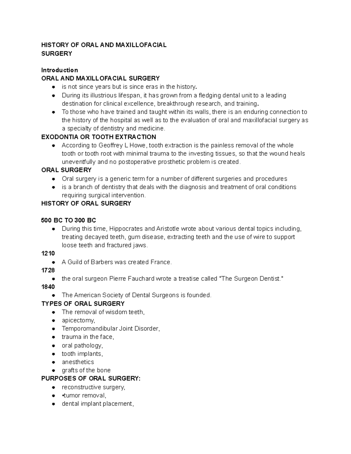 Oral-surgery - lecture note for the whole sememester and samplex that ...