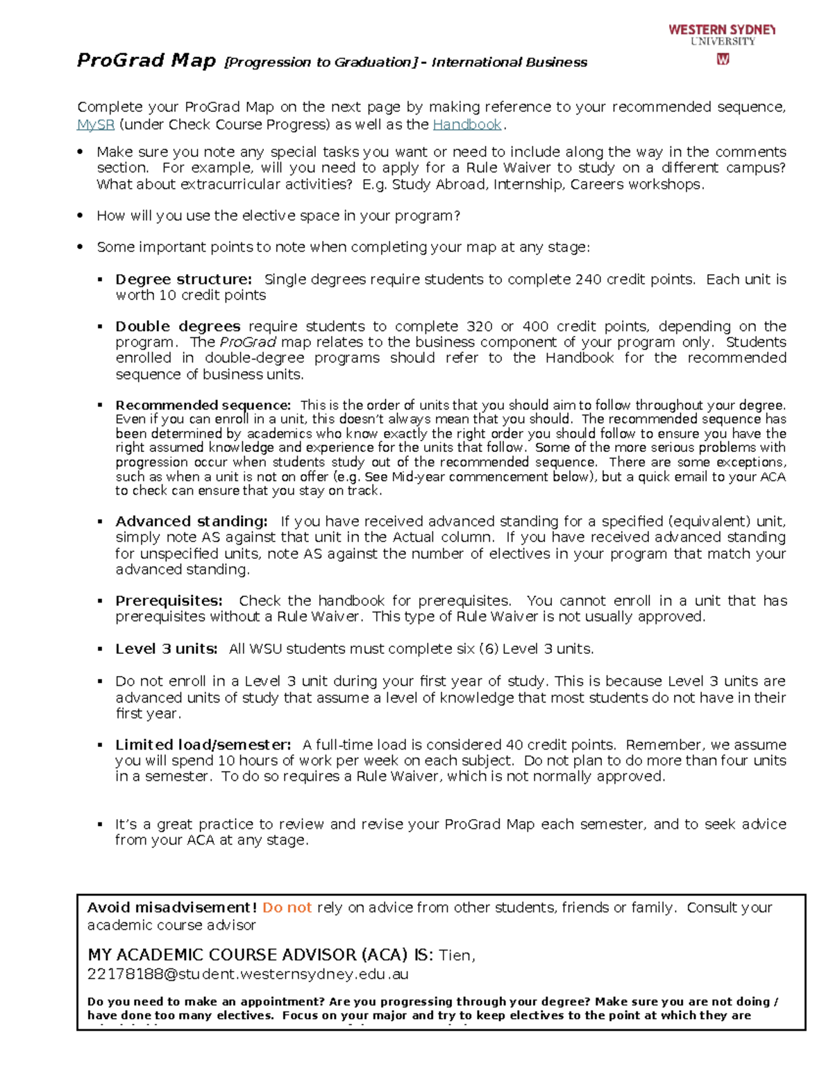 ProGrad Map for International Business: Complete Your Degree Pathway ...