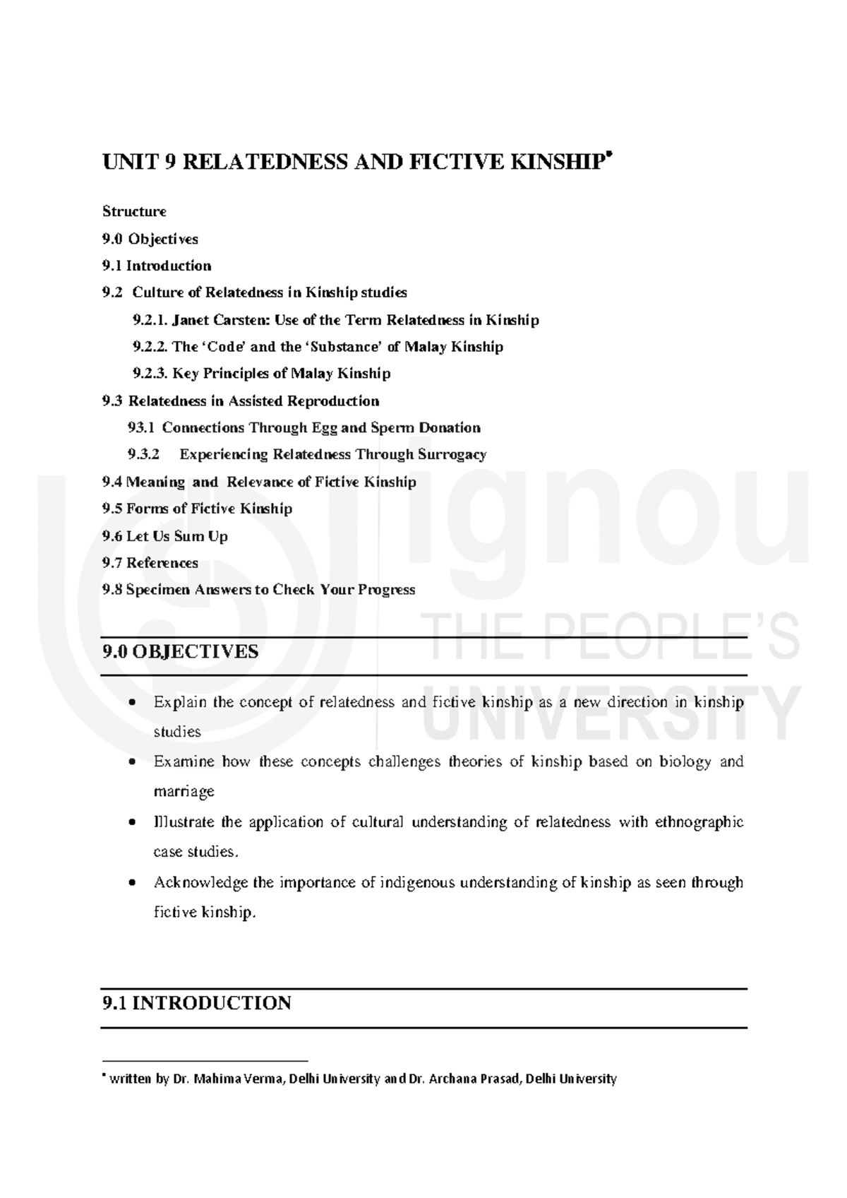 Unit 9: Relatedness and Fictive Kinship in Kinship Studies - Studocu