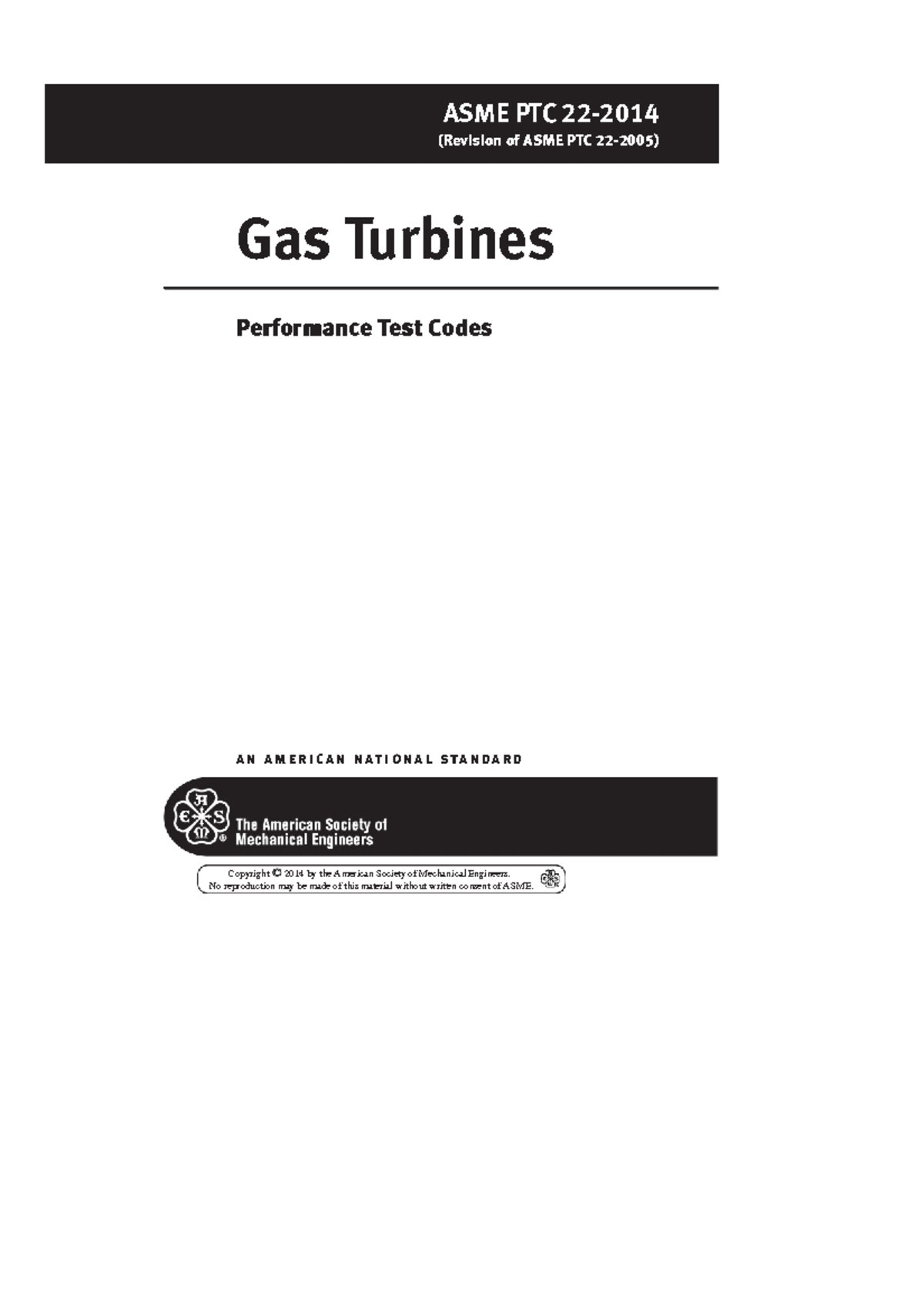 ASME PTC 22-2014 Gas Turbine Performance Test Code Overview - Studocu