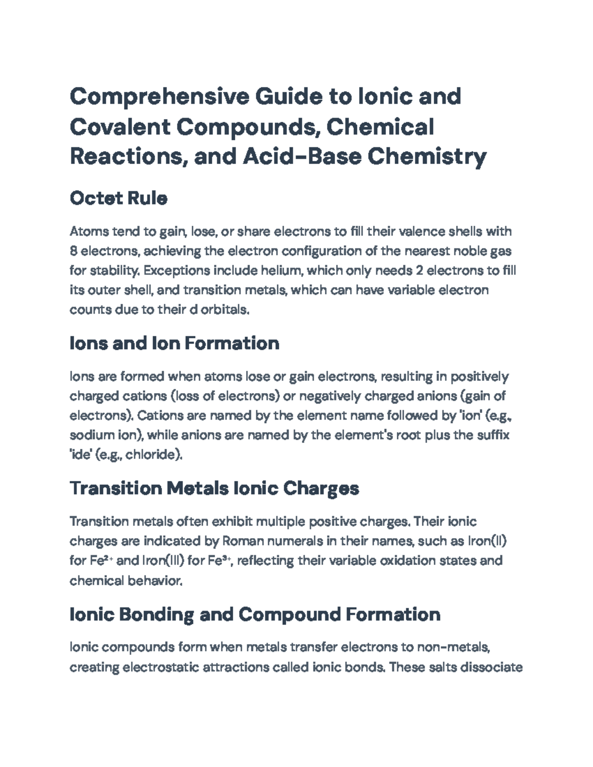 Comprehensive Guide to Ionic & Covalent Compounds, Reactions ...
