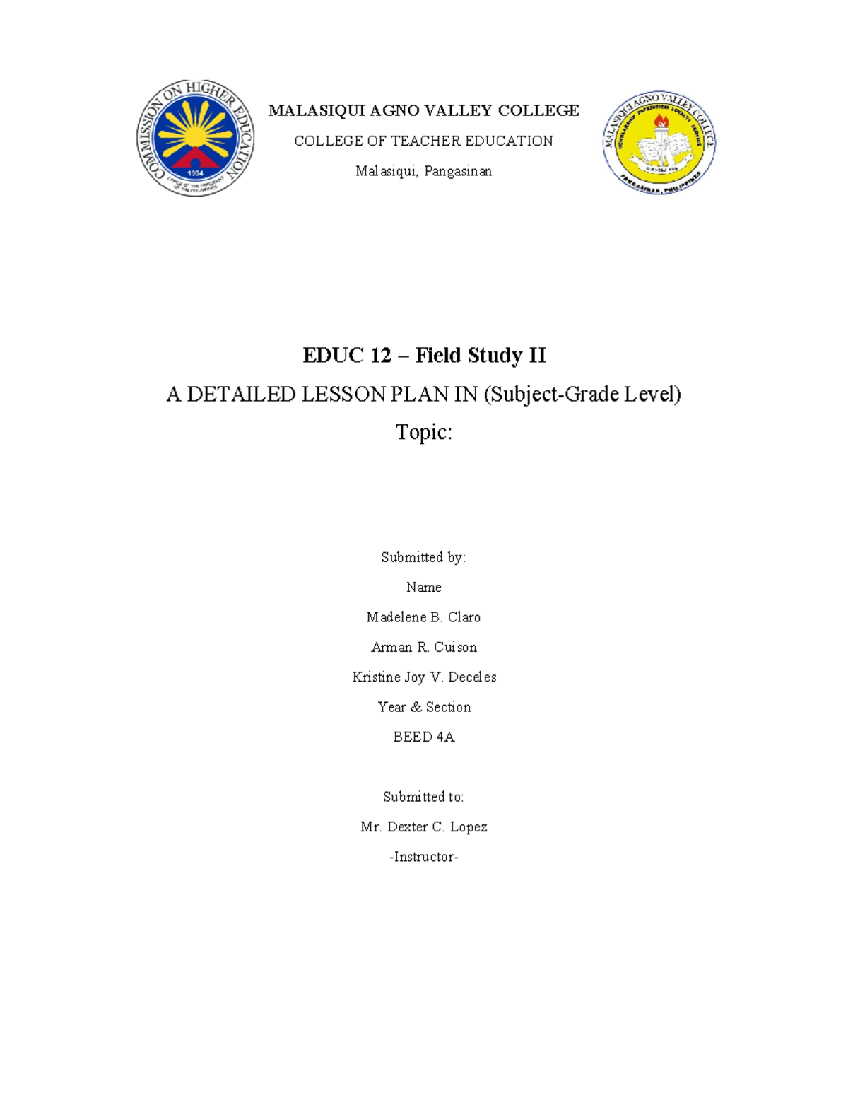 EDUC 12 - Detailed Lesson Plan: Emphasizing the 3Rs in Waste Management ...