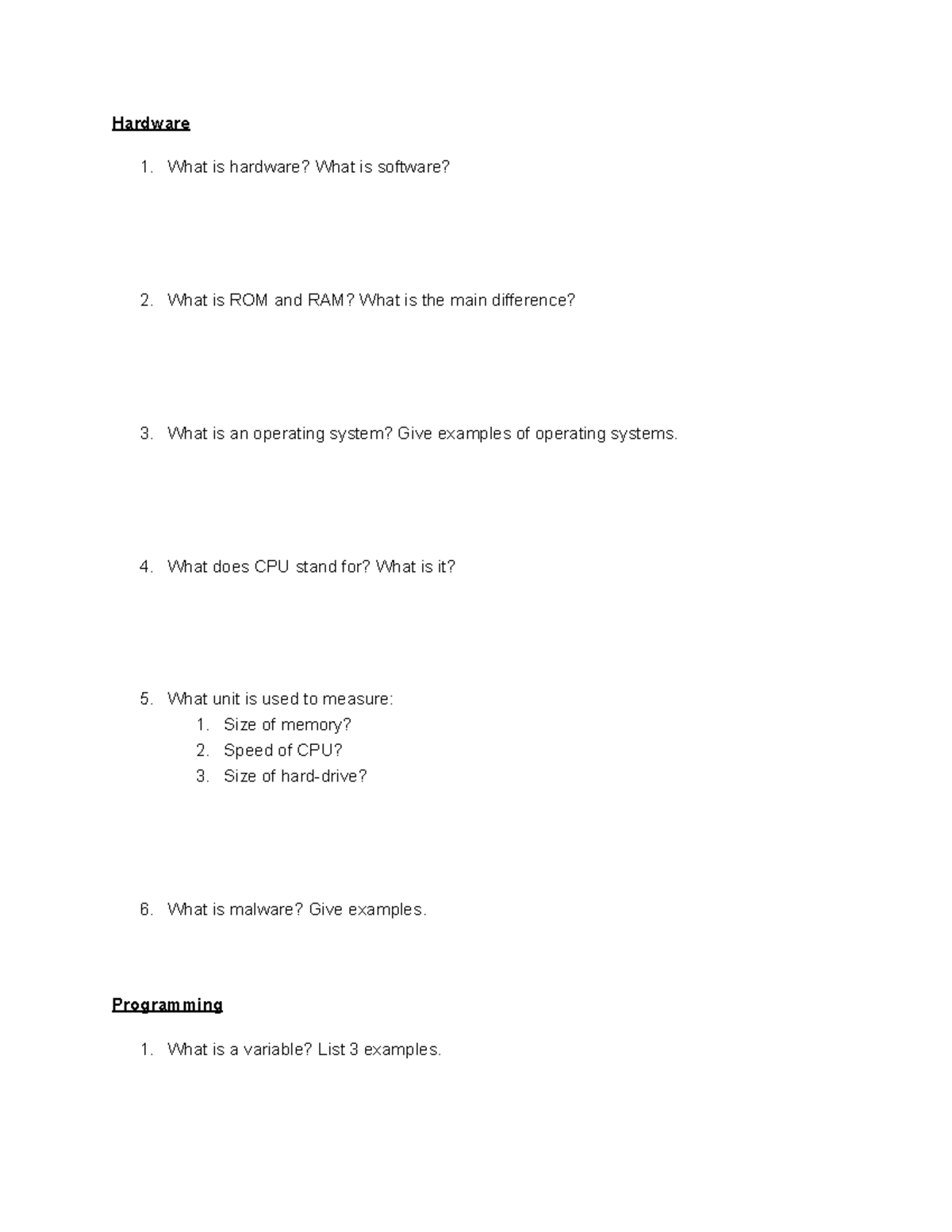 Grade 10 Computer Studies Exam Review & Practice Guide - Studocu