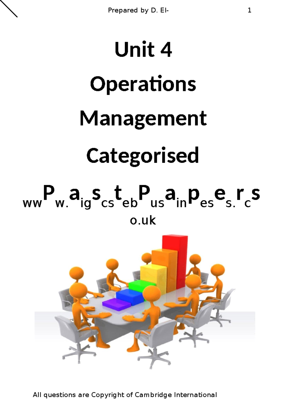 0450 Business Studies: Unit 4 Operations Management Past Papers - Studocu