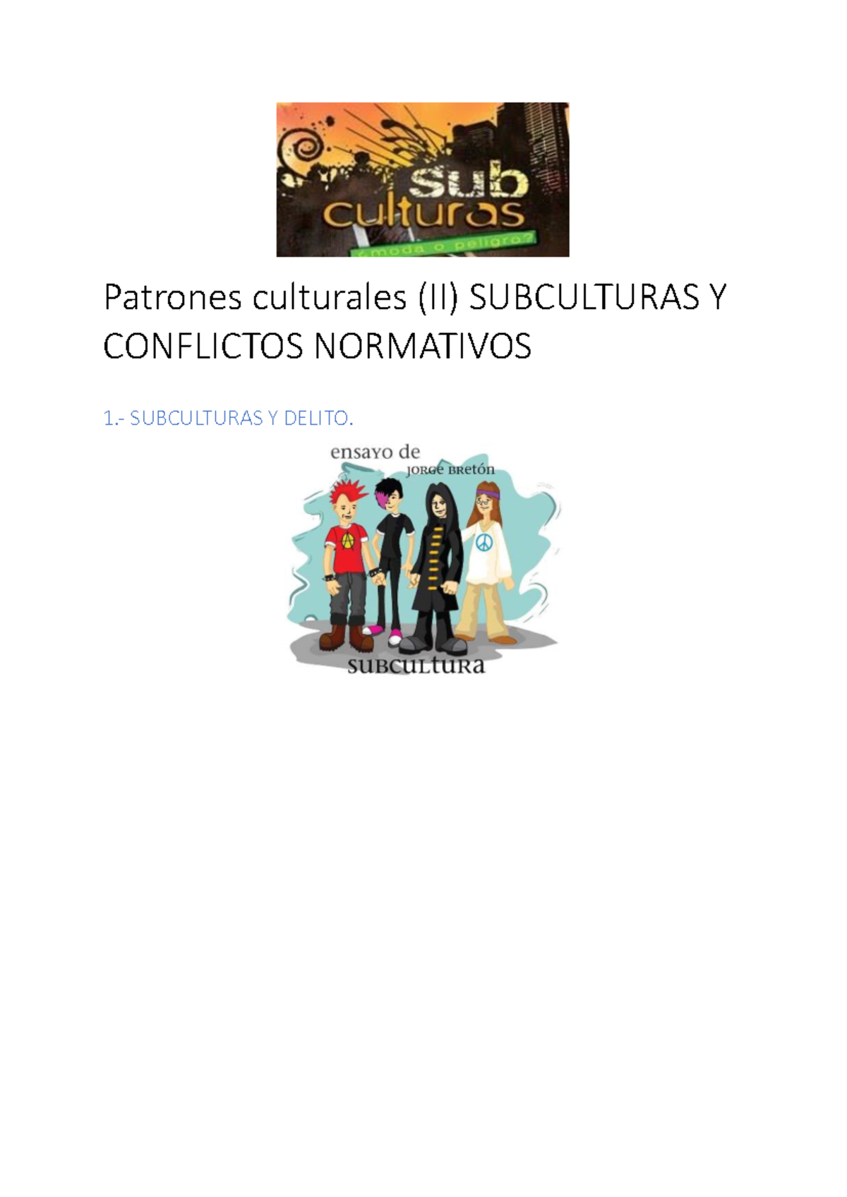 Patrones Culturales II: Subculturas y Conflictos Normativos - Studocu