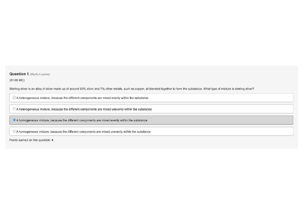 Exam: 01.06 Pure Substances and Mixtures Practice Questions - Studocu