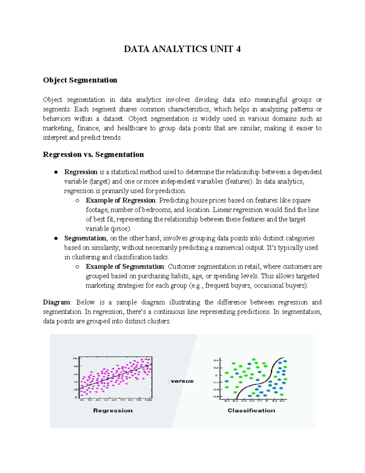 Data Analytics Unit IV - Segmentation & Decision Trees Notes - Studocu