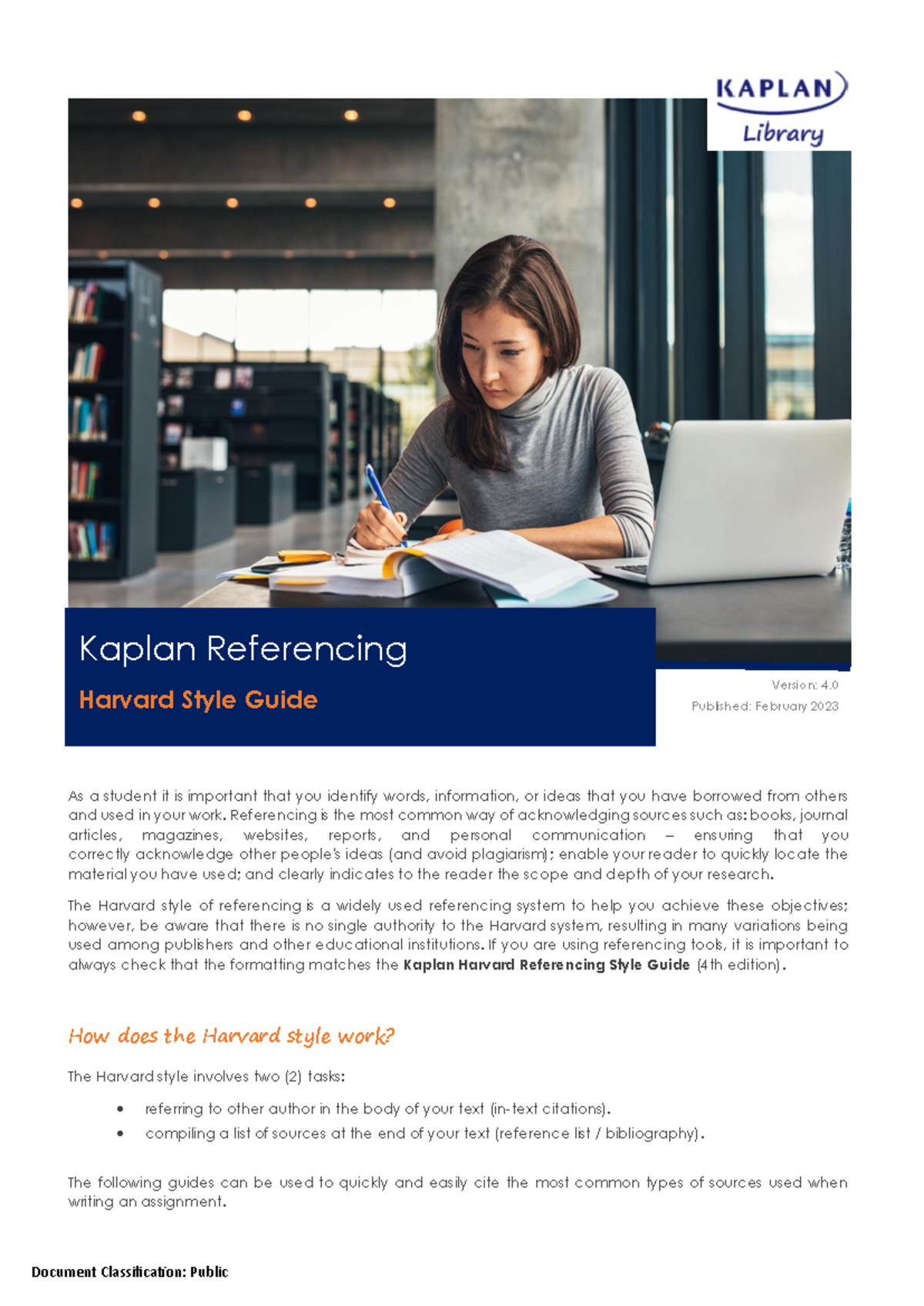 Kaplan Referencing: Harvard Style Guide (4th Edition, 2023) - Studocu