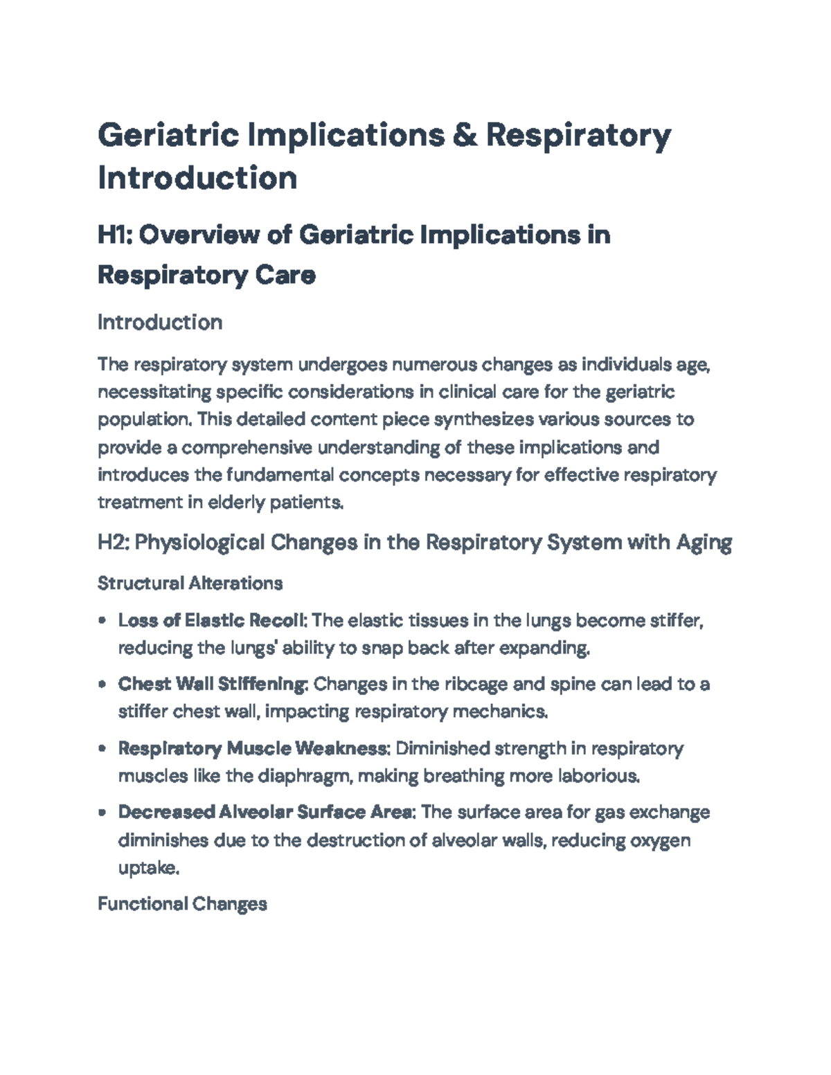 Geriatric Respiratory Care: Clinical Implications & Management ...