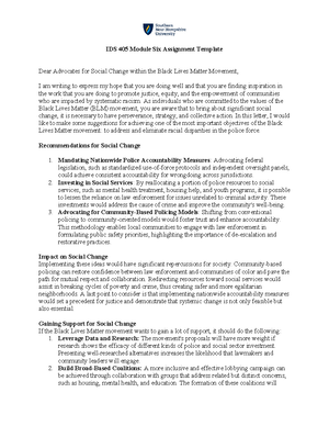 IDS 405 Module Six Assignment Template (1) - IDS 405 Module Six Assignment Template Dear ...