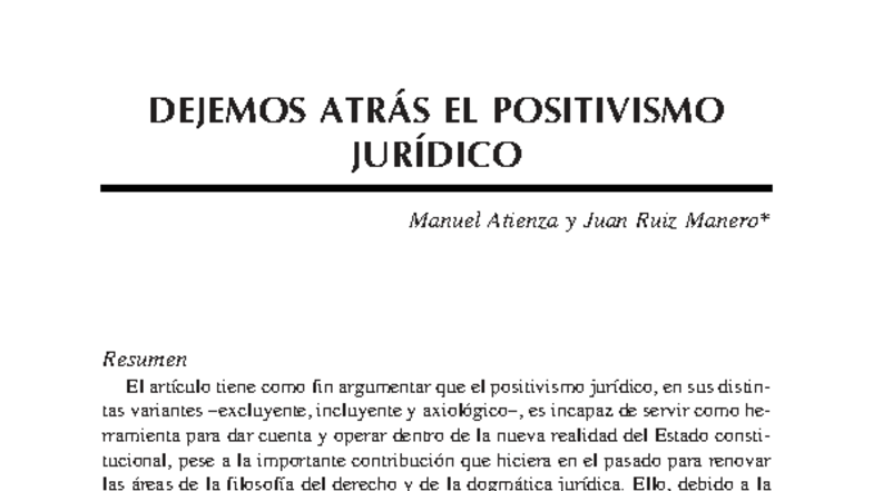 Dejemos Atrás el Positivismo Jurídico: Análisis Crítico y Reflexiones ...