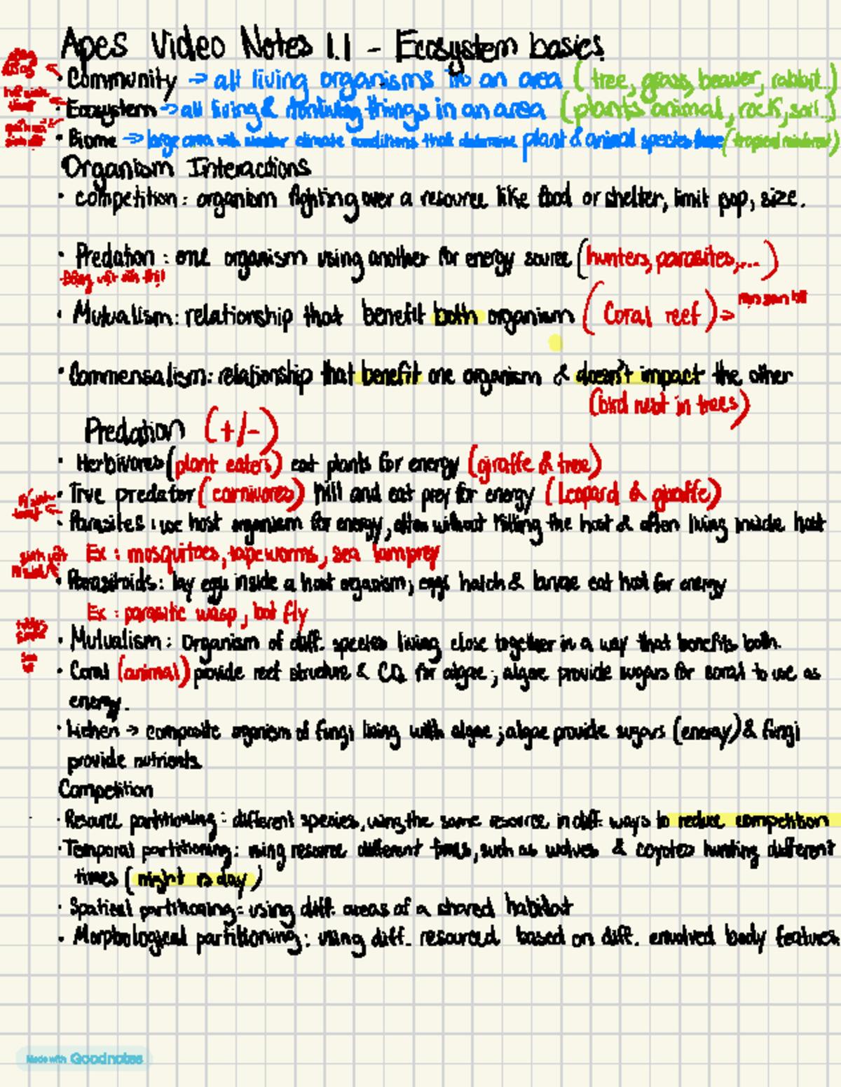 Apes Video Notes 1. 1 -1 - cng Video Notes 1. 1 - F Apes -cosystem ...