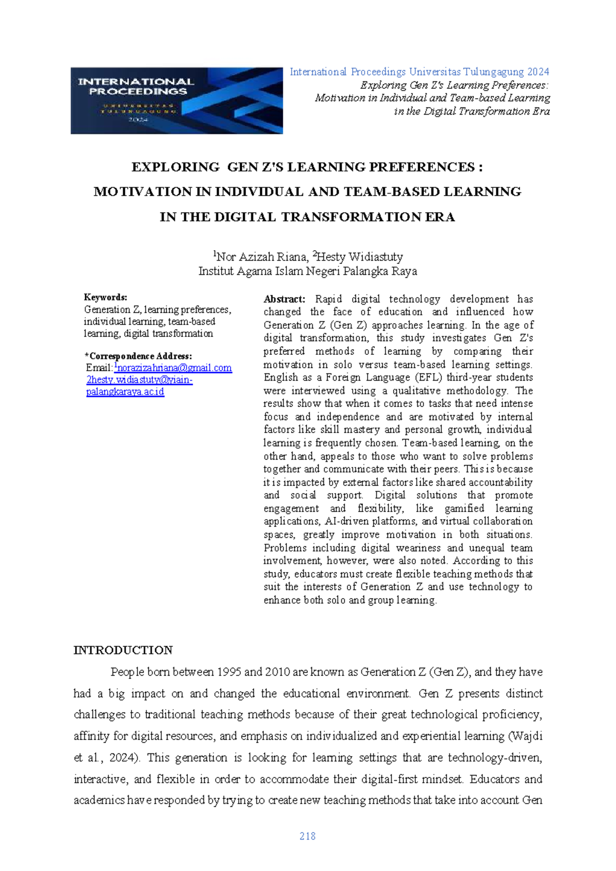 Exploring Gen Z Learning Preferences: Motivation in Digital Era (2024 ...