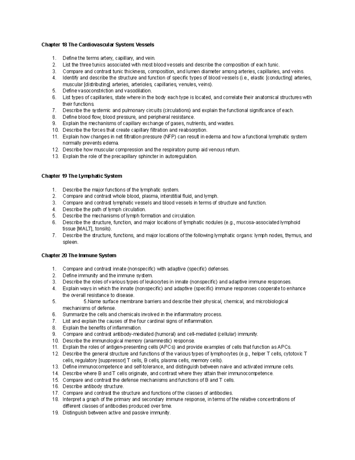 BY 210 Final Exam Study Guide: Cardiovascular, Lymphatic & Immune Systems - Studocu