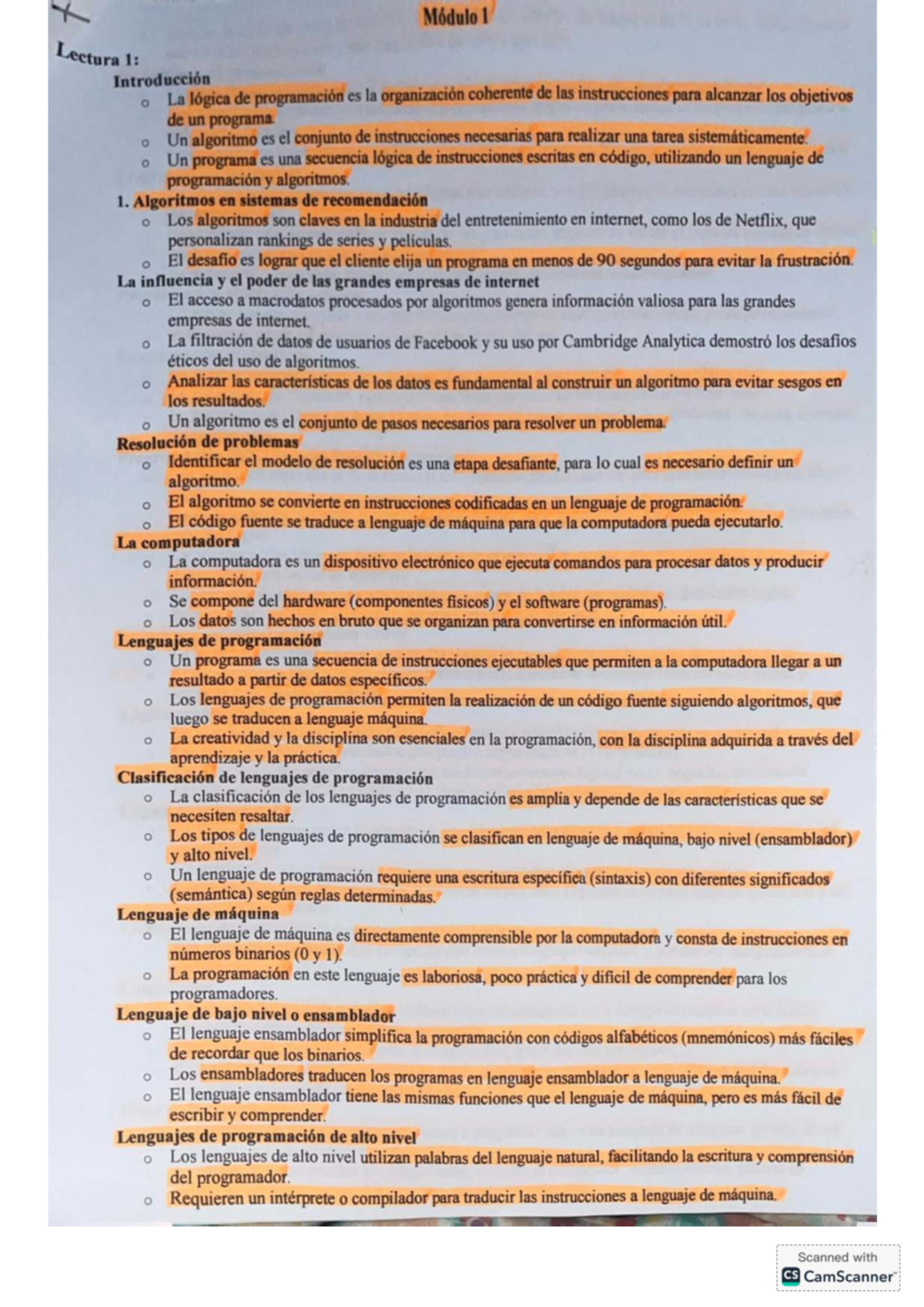 Resumen de Introducción a los algoritmos - Módulo 1 Lectura 1: Introducción La lógica de - Studocu