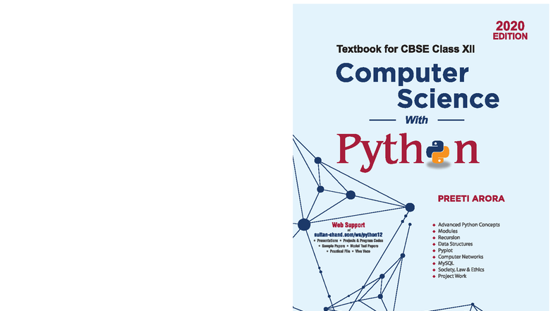 CS 083: Class XII Computer Science with Python - 2020 Edition Summary - Studocu