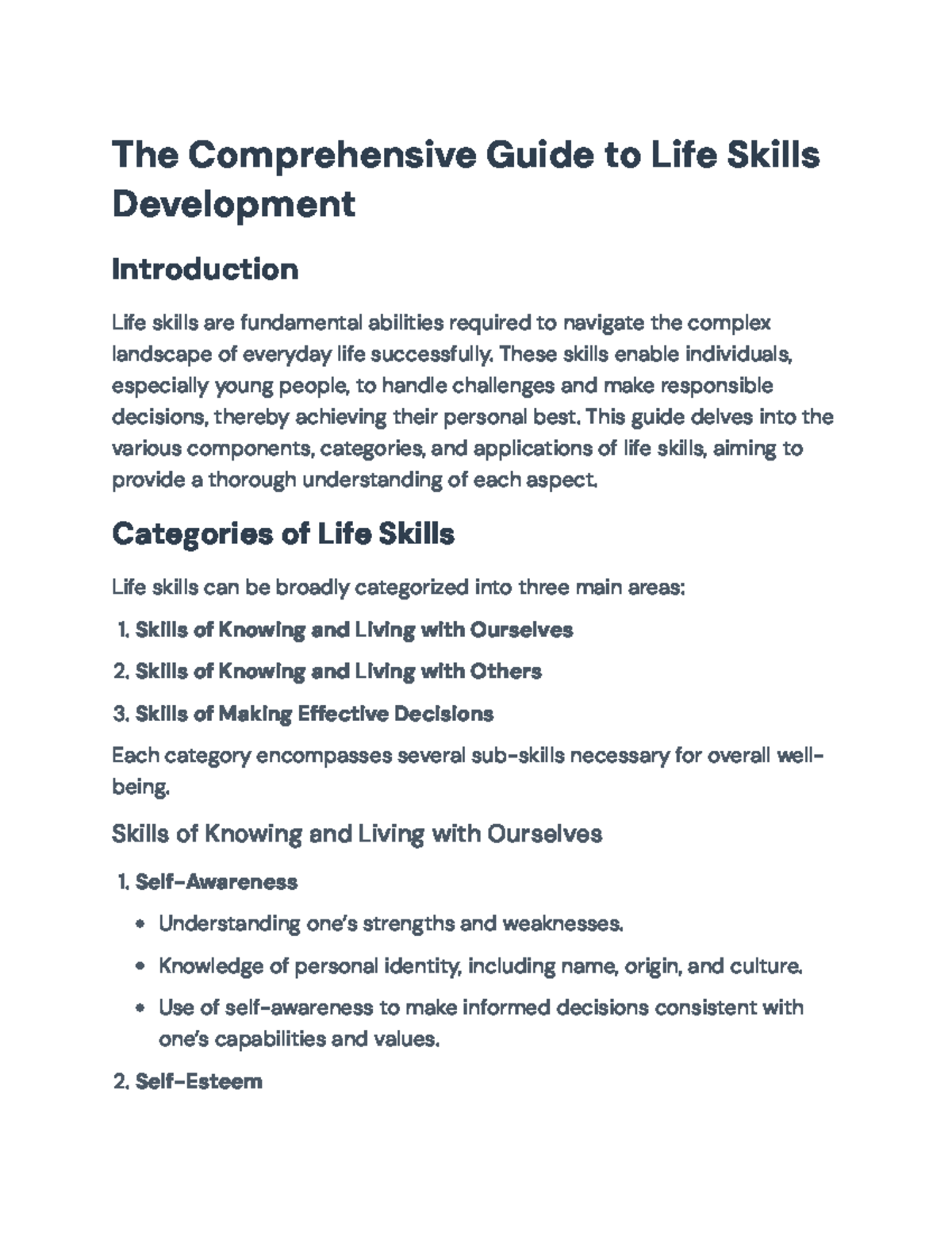 Life Skills Development Guide: Key Strategies and Applications - The ...