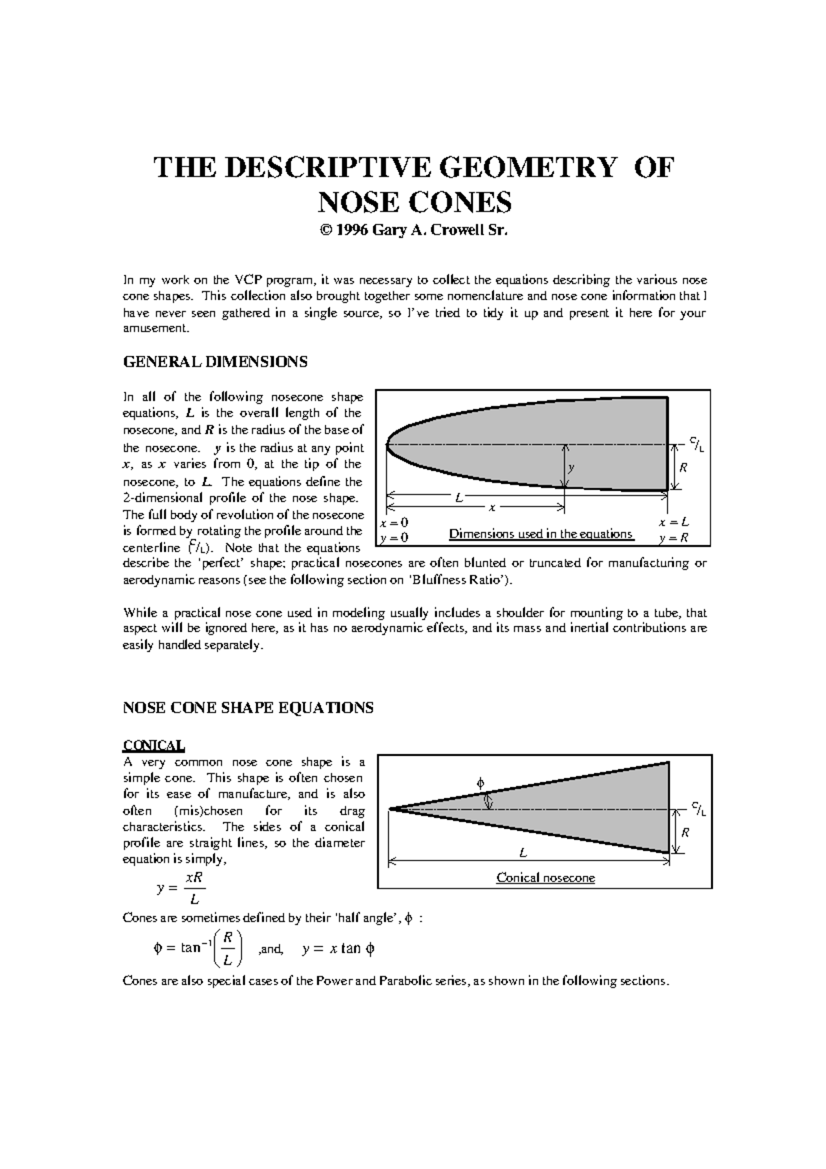 Descriptive Geometry of Nose Cones (VCP Program) - Crowell 1996 - Studocu