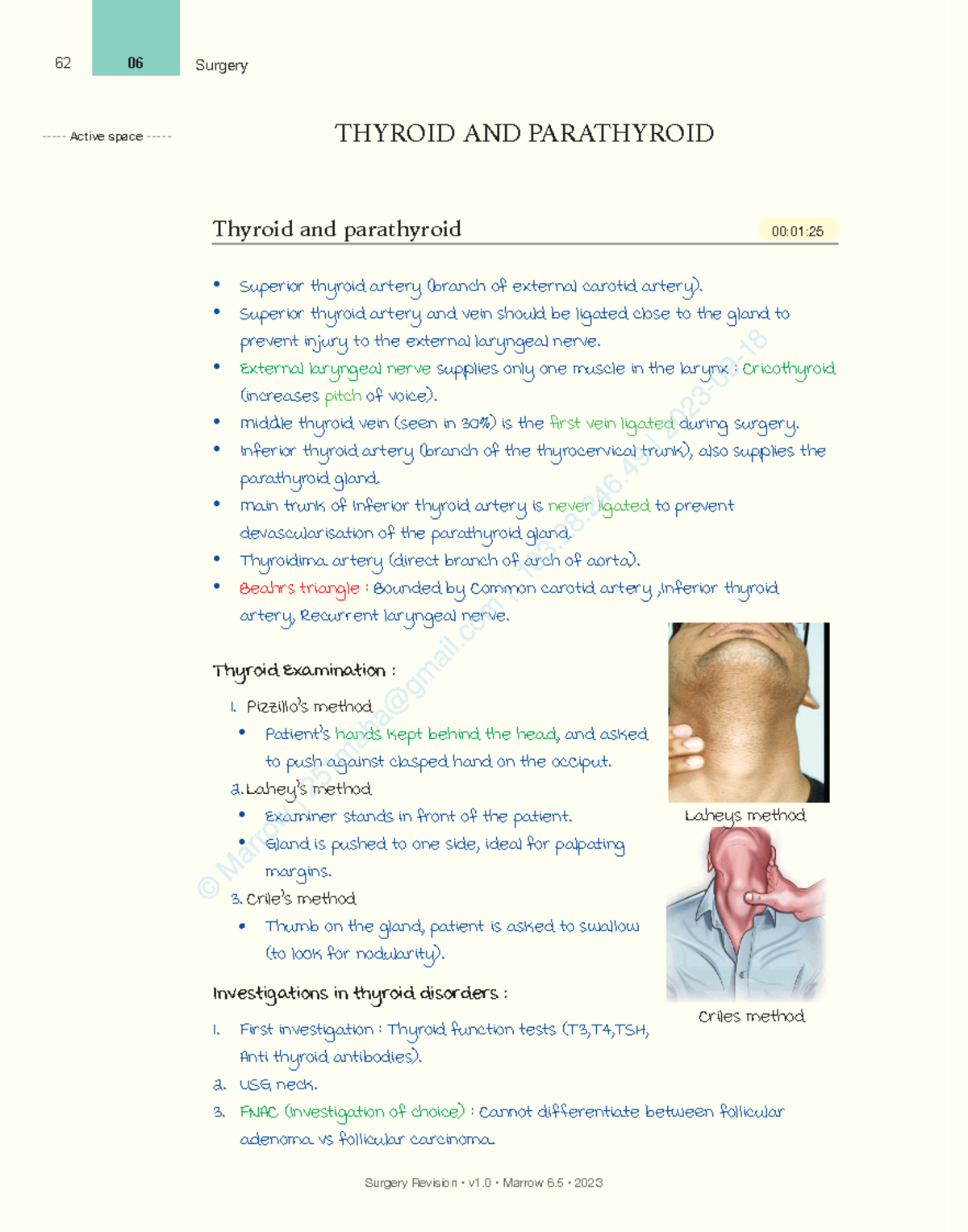 Surgery Revision Notes E6 - Thyroid and Parathyroid Details - MBBS ...