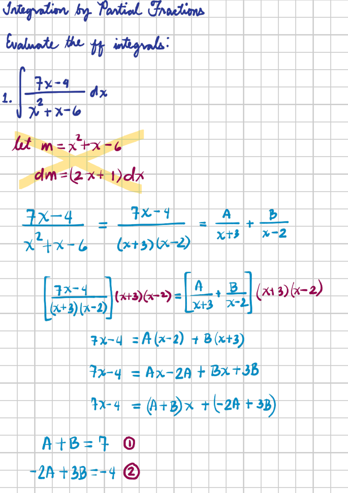 Integration by Partial Fractions: Detailed Evaluation and Solutions ...