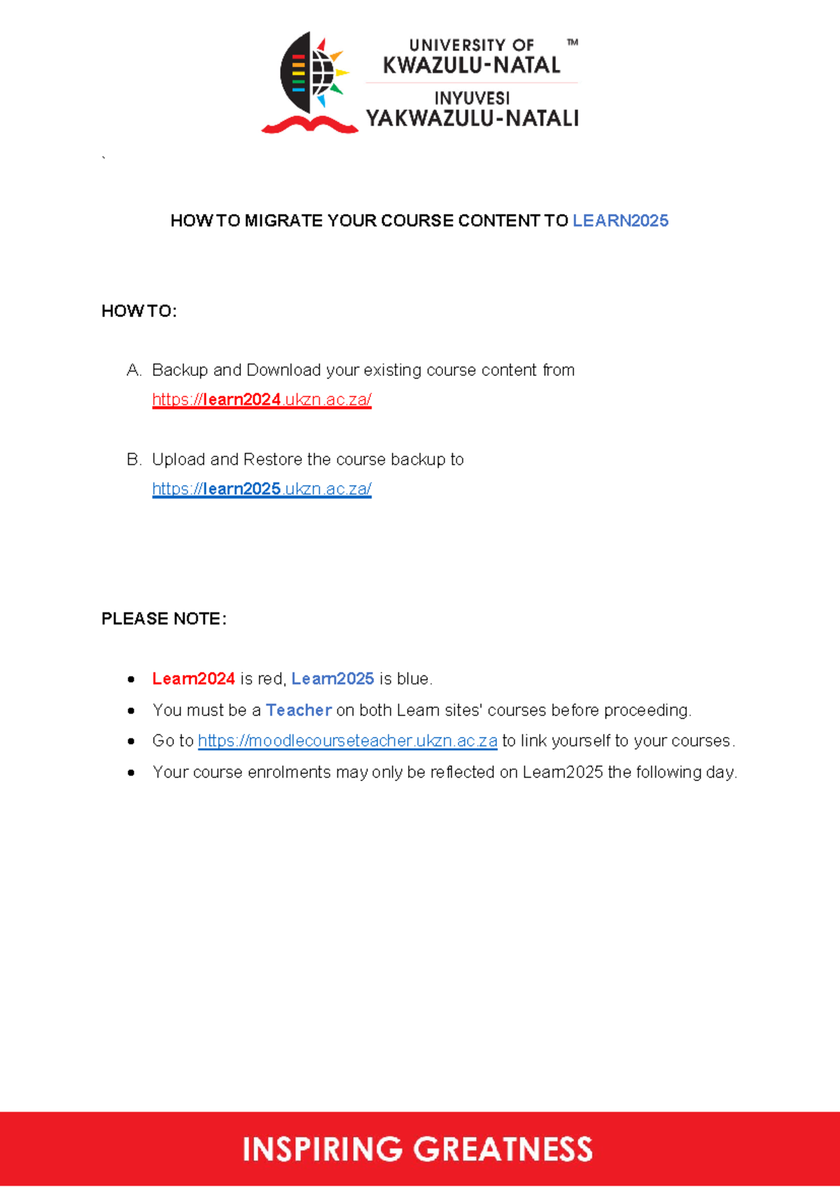 Migrating Course Content from Learn 2024 to Learn 2025: A Guide - Studocu