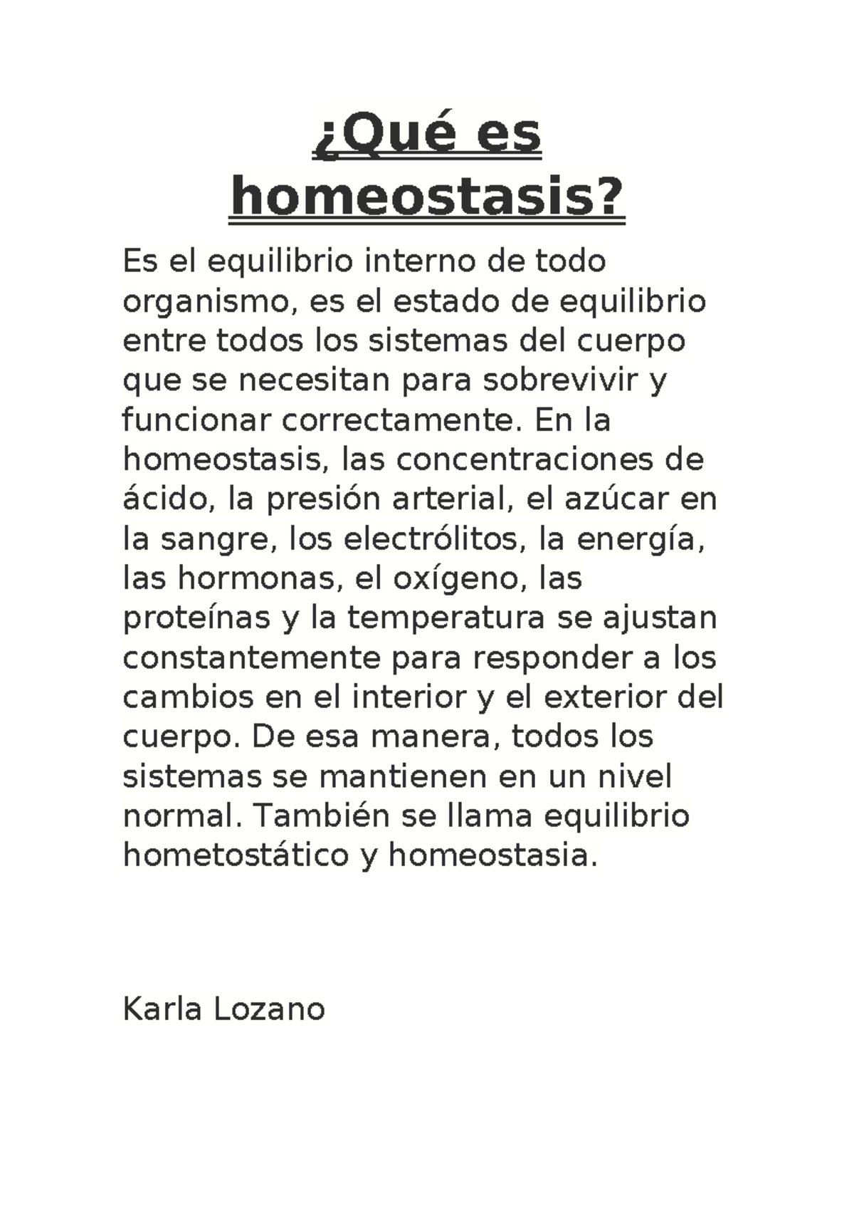 Qué es homeostasis - POR FAVOR, LA MAYOR INFORMACIO N POSIBLE - ¿Qué es ...