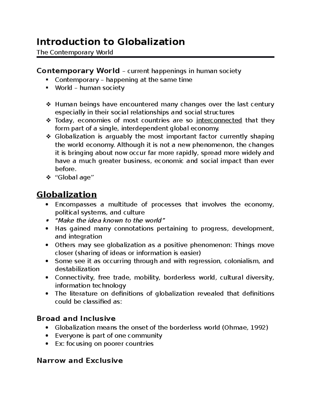 Introduction to Globalization: Key Concepts and Contemporary Impact ...