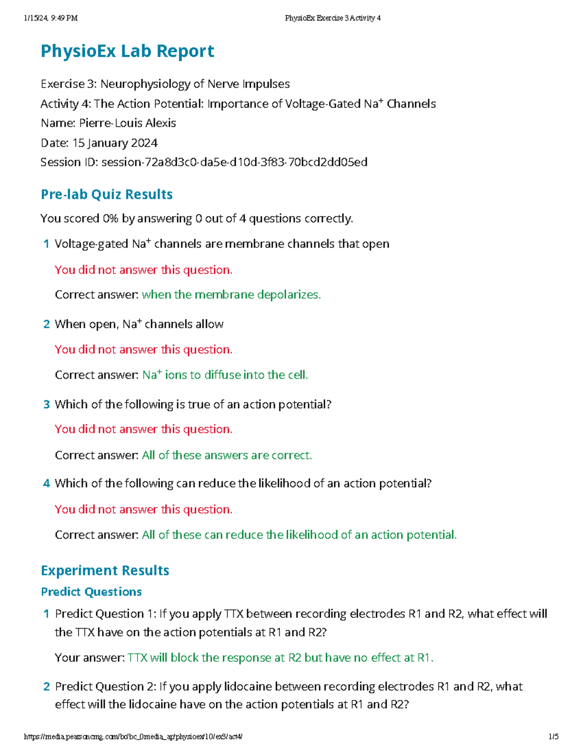 Physio Ex Exercise 3 Activity 4 - PhysioEx Lab Report Exercise 3 ...