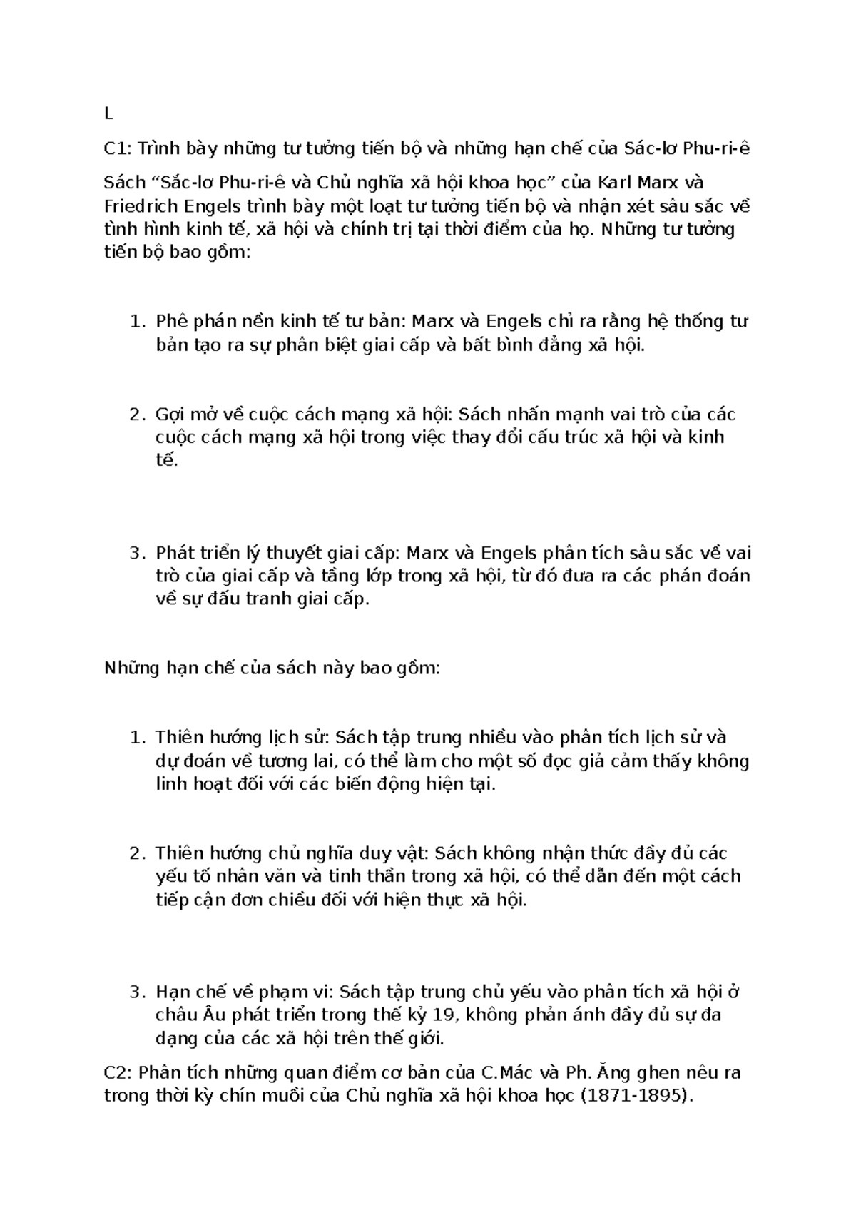 Cnxhkh: Những Tư Tưởng Tiến Bộ và Hạn Chế của Sác-lơ Phu-ri-ê và Phân Tích Chủ Nghĩa Xã Hội Khoa ...
