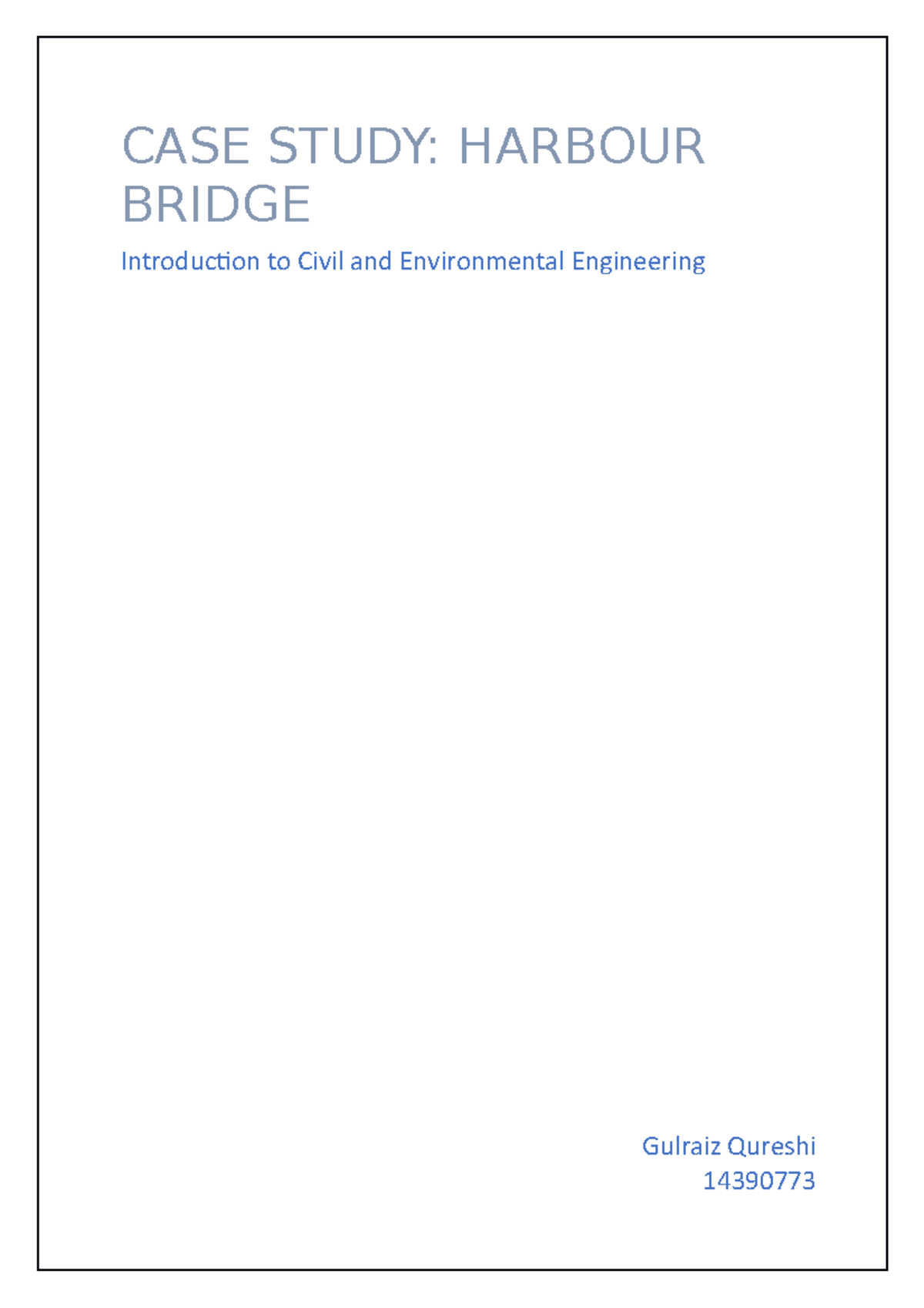 Case Study: Sydney Harbour Bridge in Civil & Environmental Engineering ...