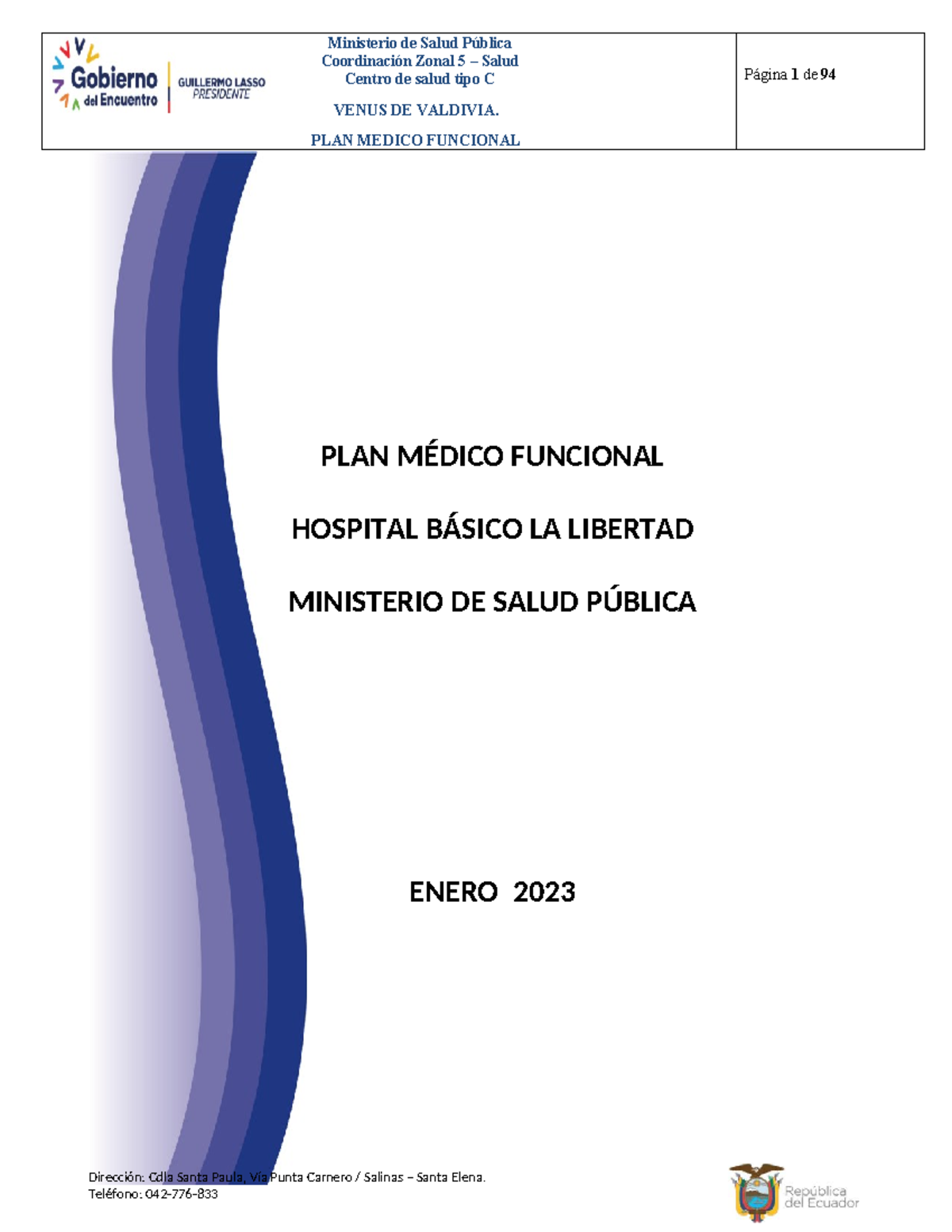 Plan Médico Funcional del Hospital Básico La Libertad 2023 - Studocu