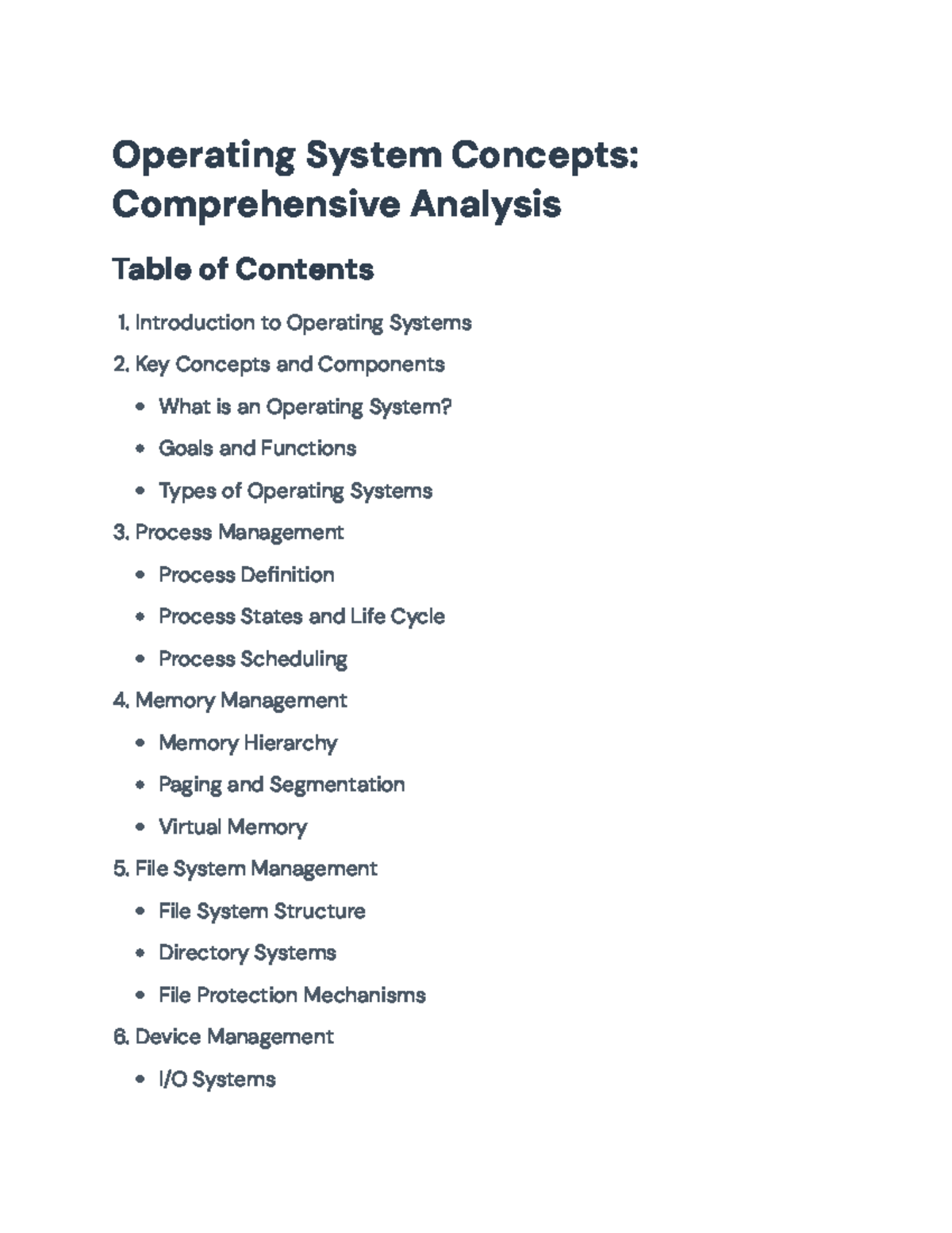 Operating Systems Concepts (CS101): Comprehensive Analysis Guide ...