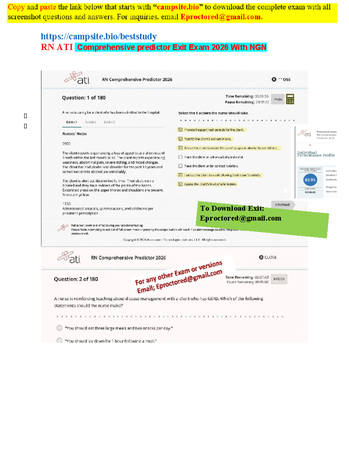 RN ATI Comprehensive Predictor Exit Exam Retake 2026 with NGN - Studocu