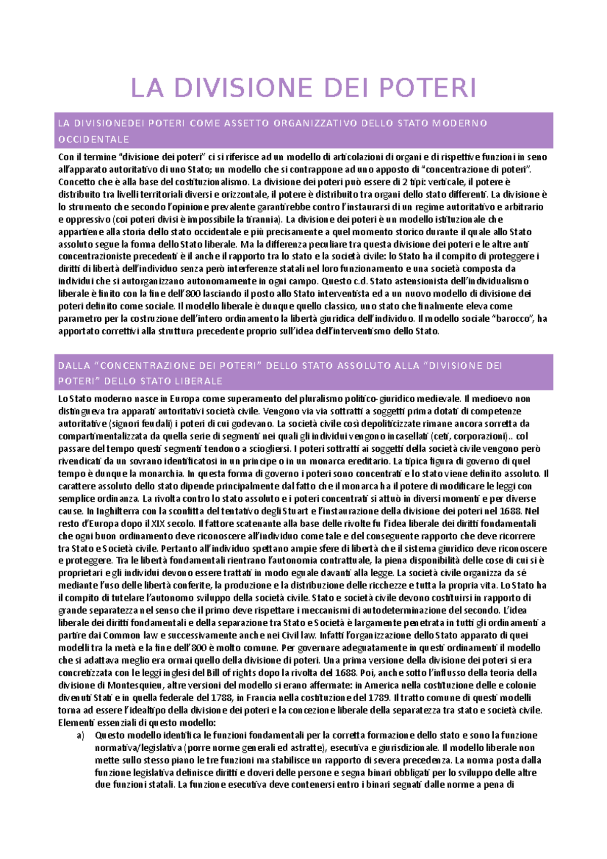 LA Divisione DEI Poteri - LA DIVISIONE DEI POTERI LA DIVISIONEDEI ...