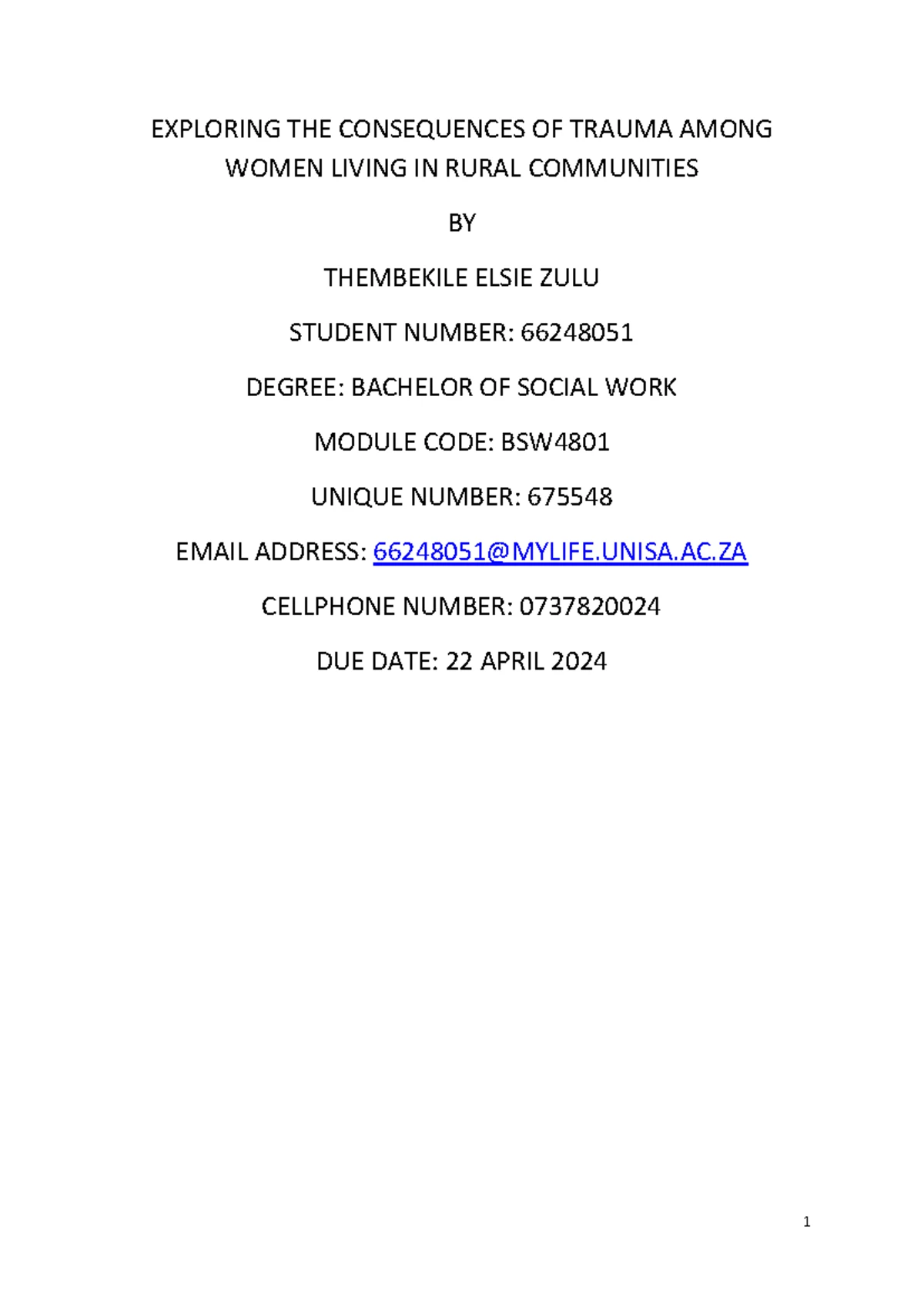 BSW2602 Assignment 02 Guidelines and Requirements (2024) - Studocu