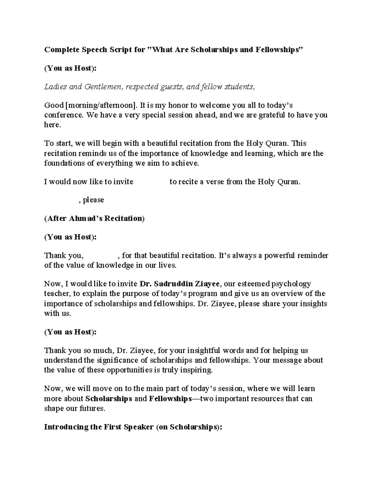 0k - It is an conclusion - Complete Speech Script for "What Are ...