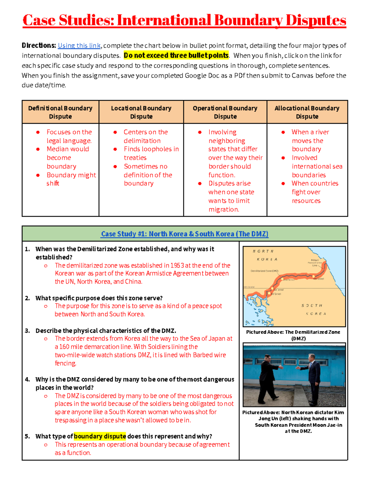 Copy of Unit (4) Case Studies International Boundary Disputes - Case ...