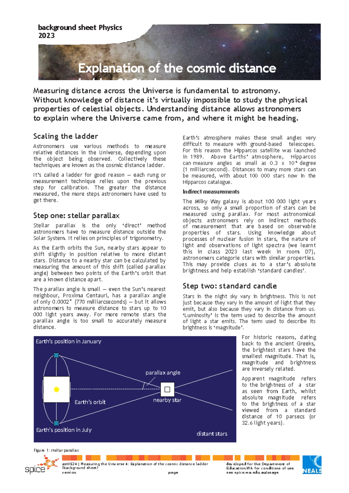 Explanation of the cosmic distance ladder - ast0624 | Measuring the ...