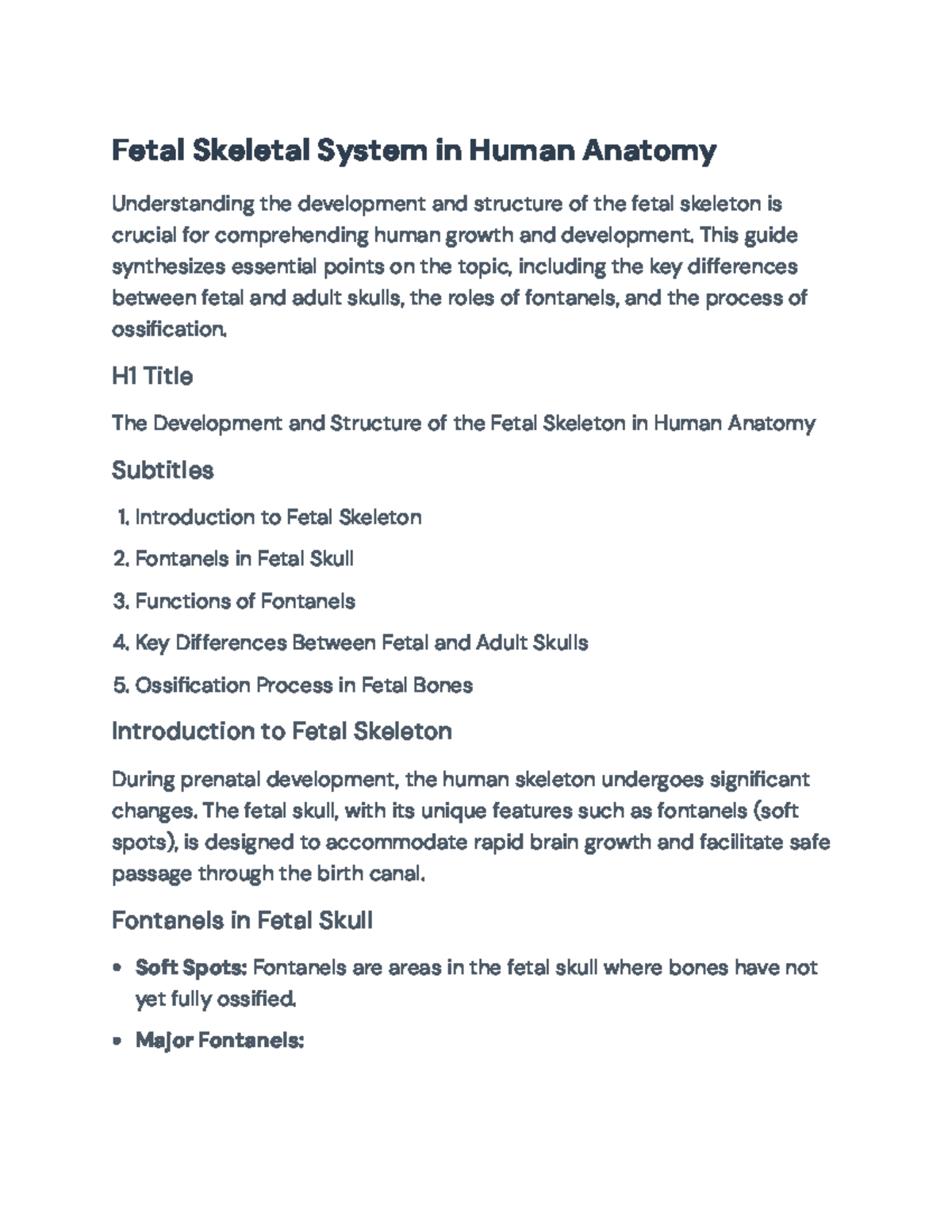 Fetal Skeletal System in Human Anatomy: Structure & Development Guide ...