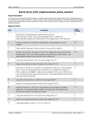 Exp19 Excel Ch06 Cap Assessment Delta Paint Instructions - Grader - Instructions Excel 2019 ...